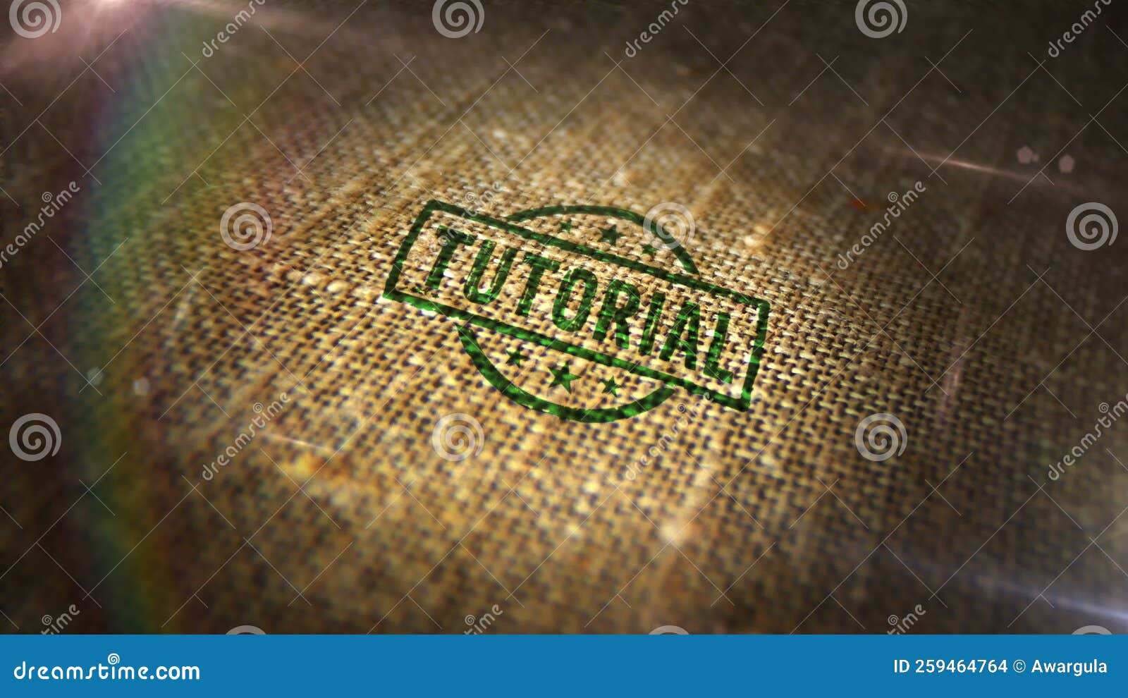 Tutorial Sign Stamp on Linen Sack Loop Animation Stock Footage - Video ...