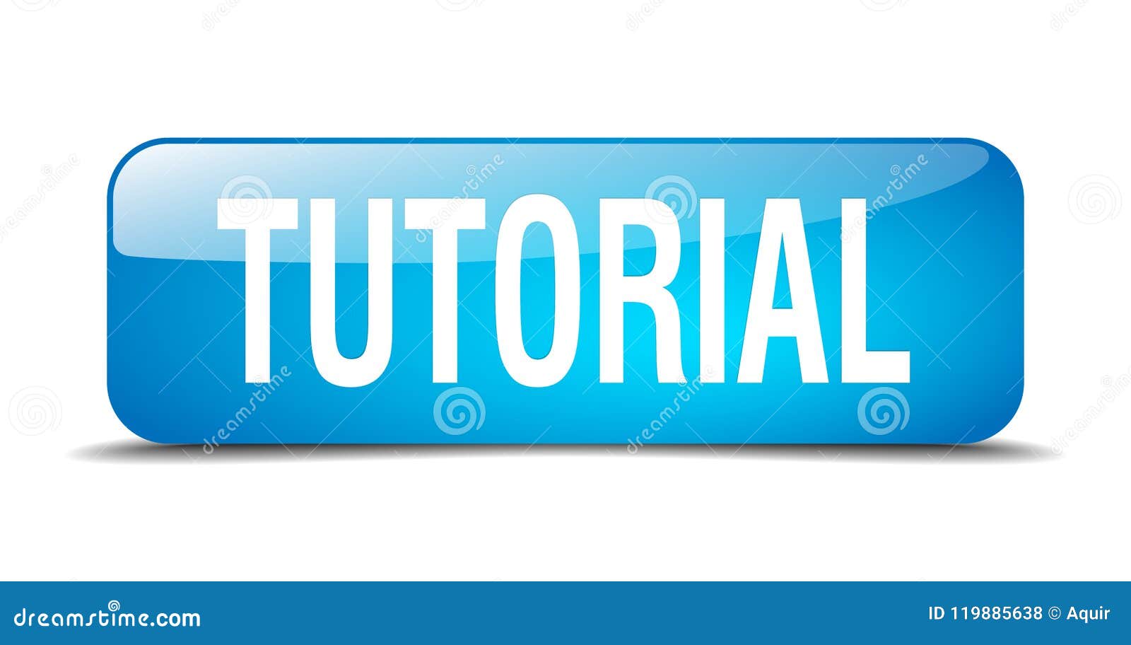 Tutorial button stock vector. Illustration of square - 119885638