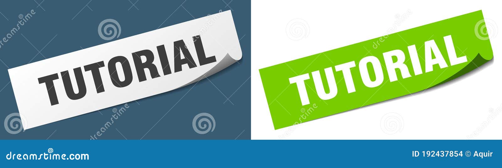 Tutorial Sticker. Tutorial Sign Set Stock Vector - Illustration of ...