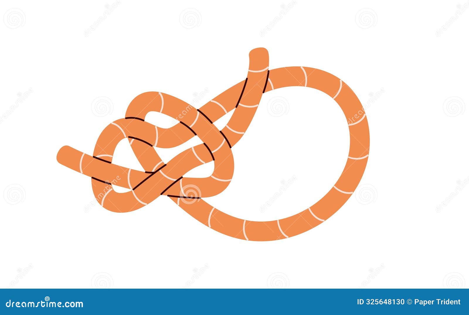 Tutorial Of Tying Bowline Knot. Bundle Of Rope With Noose Closeup ...