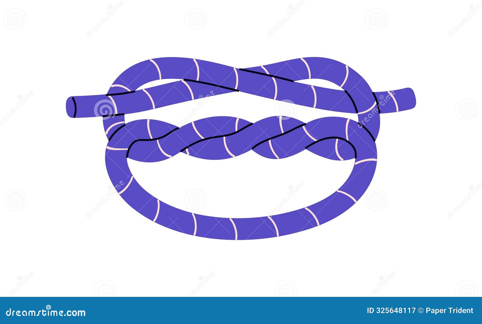 Tutorial Of Tying Bowline Knot. Bundle Of Rope With Noose Closeup ...