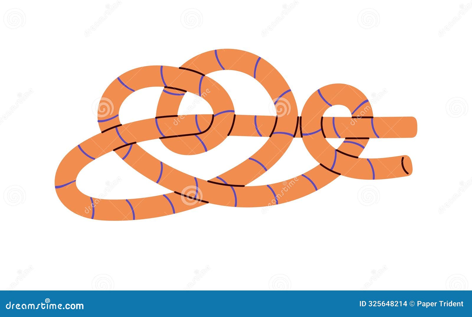 Tutorial Of Tying Bowline Knot. Bundle Of Rope With Noose Closeup ...