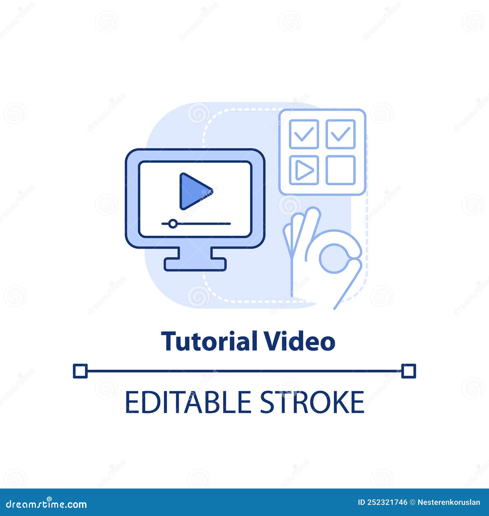 Tutorial Video Light Blue Concept Icon Stock Vector - Illustration of ...