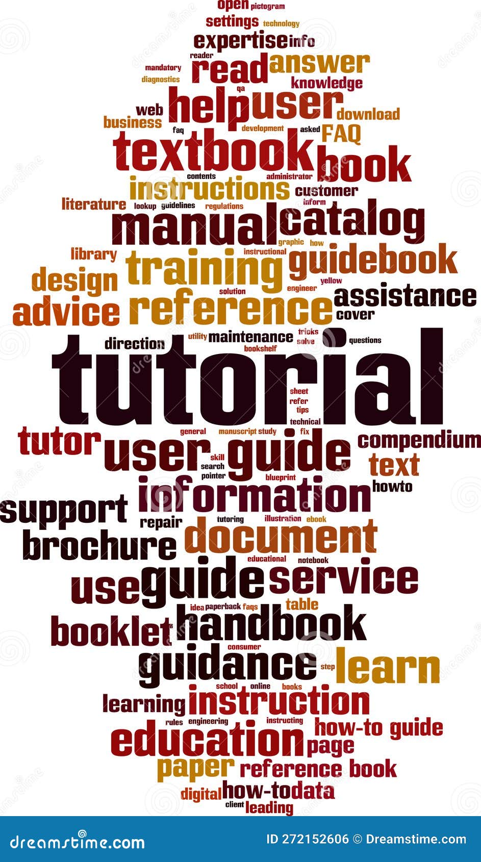 Tutorial word cloud stock vector. Illustration of cloud - 272152606
