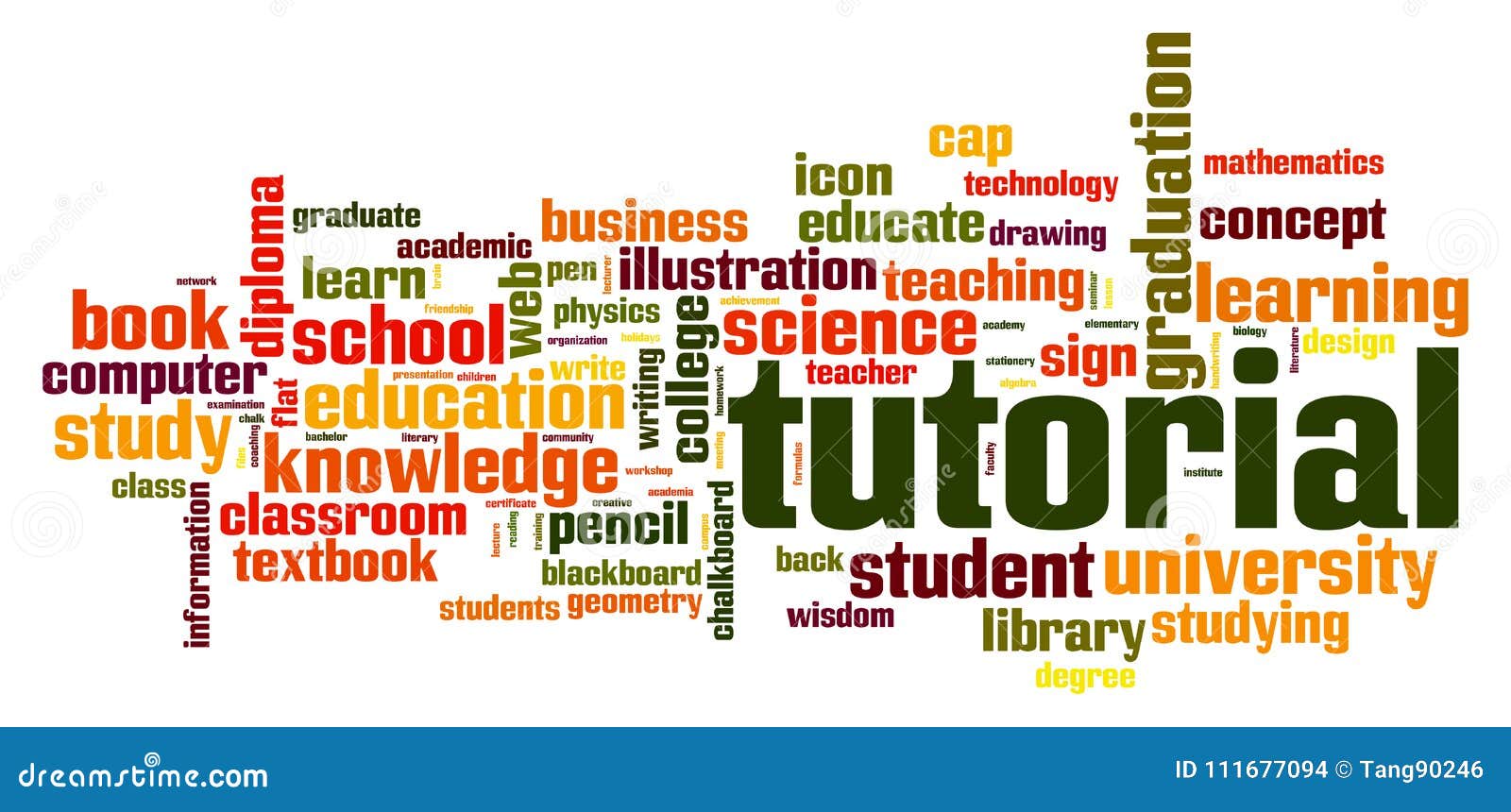 Tutorial word cloud stock illustration. Illustration of study - 111677094