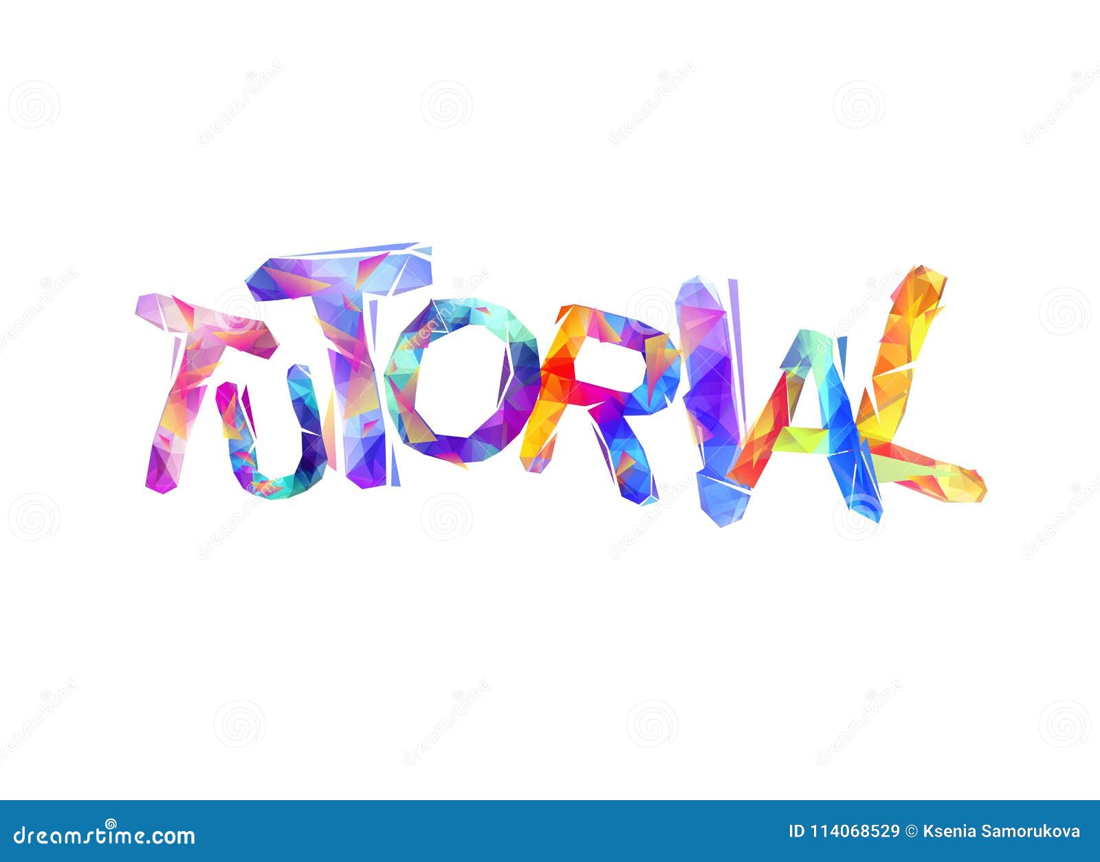 Tutorial Colorful Triangular Letters Stock Vector Illustration Of