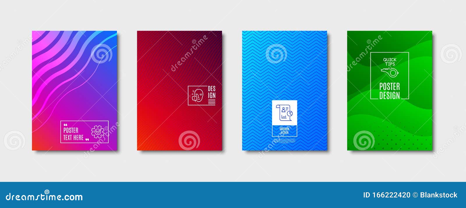 Tutorials, Face Attention and Cogwheel Icons Set. Report Sign. Quick ...