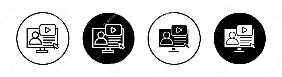 Tutorials Icon Set. Multimedia Learning Content in a Black Filled and ...