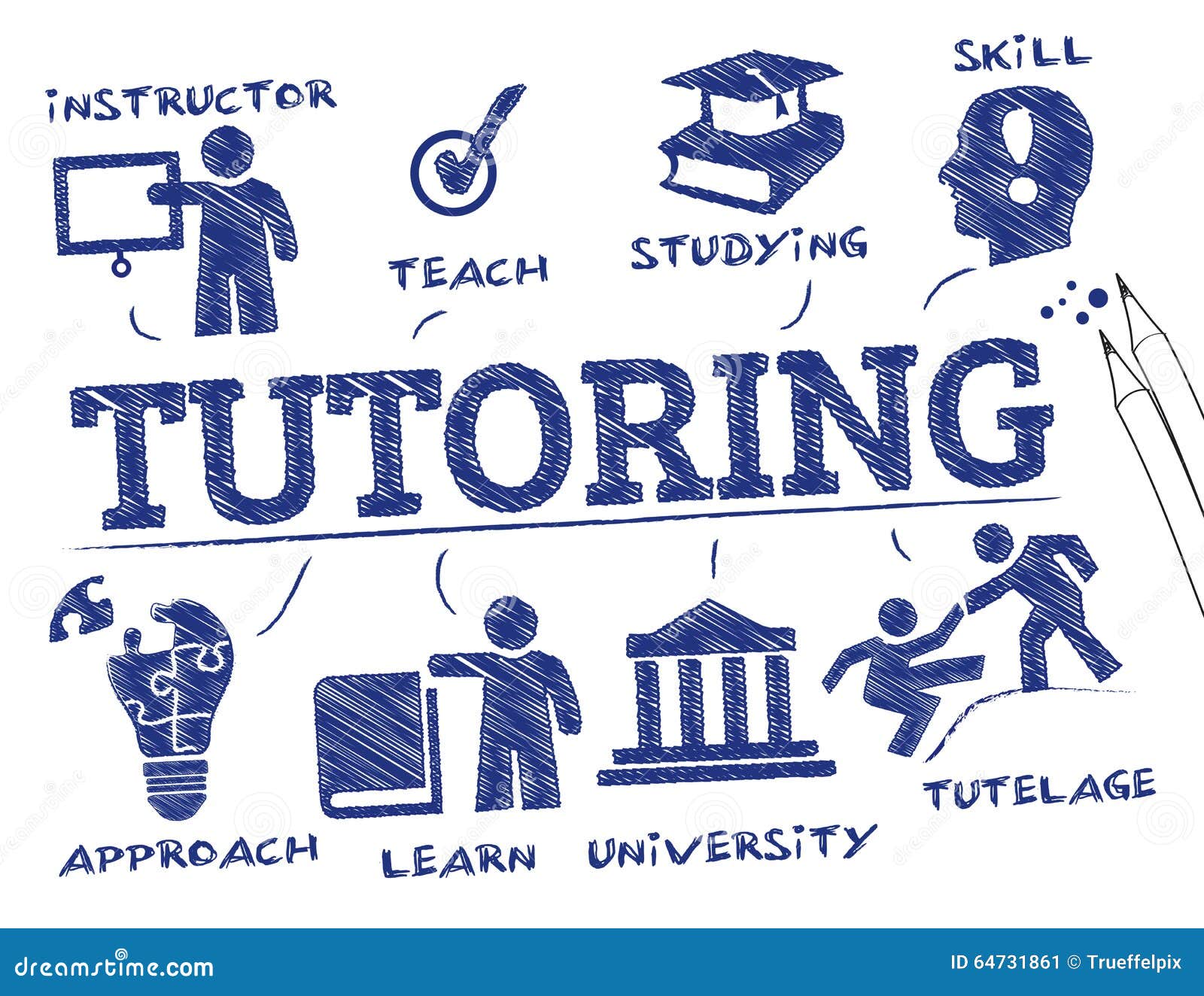 Tutoring concept stock illustration. Illustration of coaching - 64731861