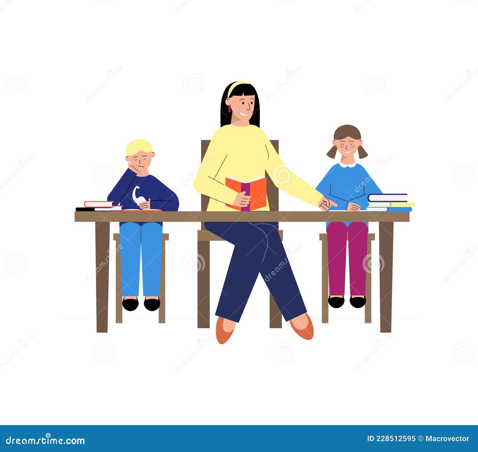 Tutoring Flat Composition stock vector. Illustration of tutor - 228512595
