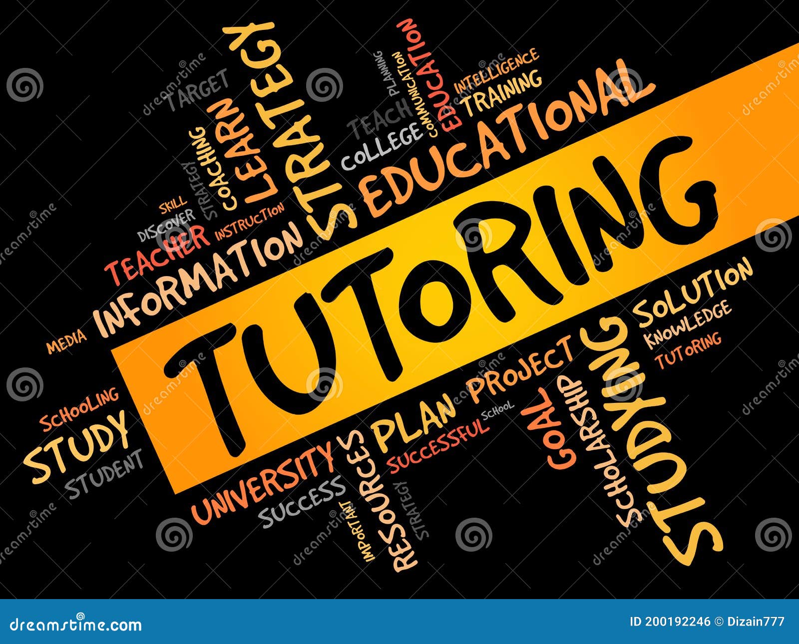 TUTORING word cloud stock illustration. Illustration of guidance ...