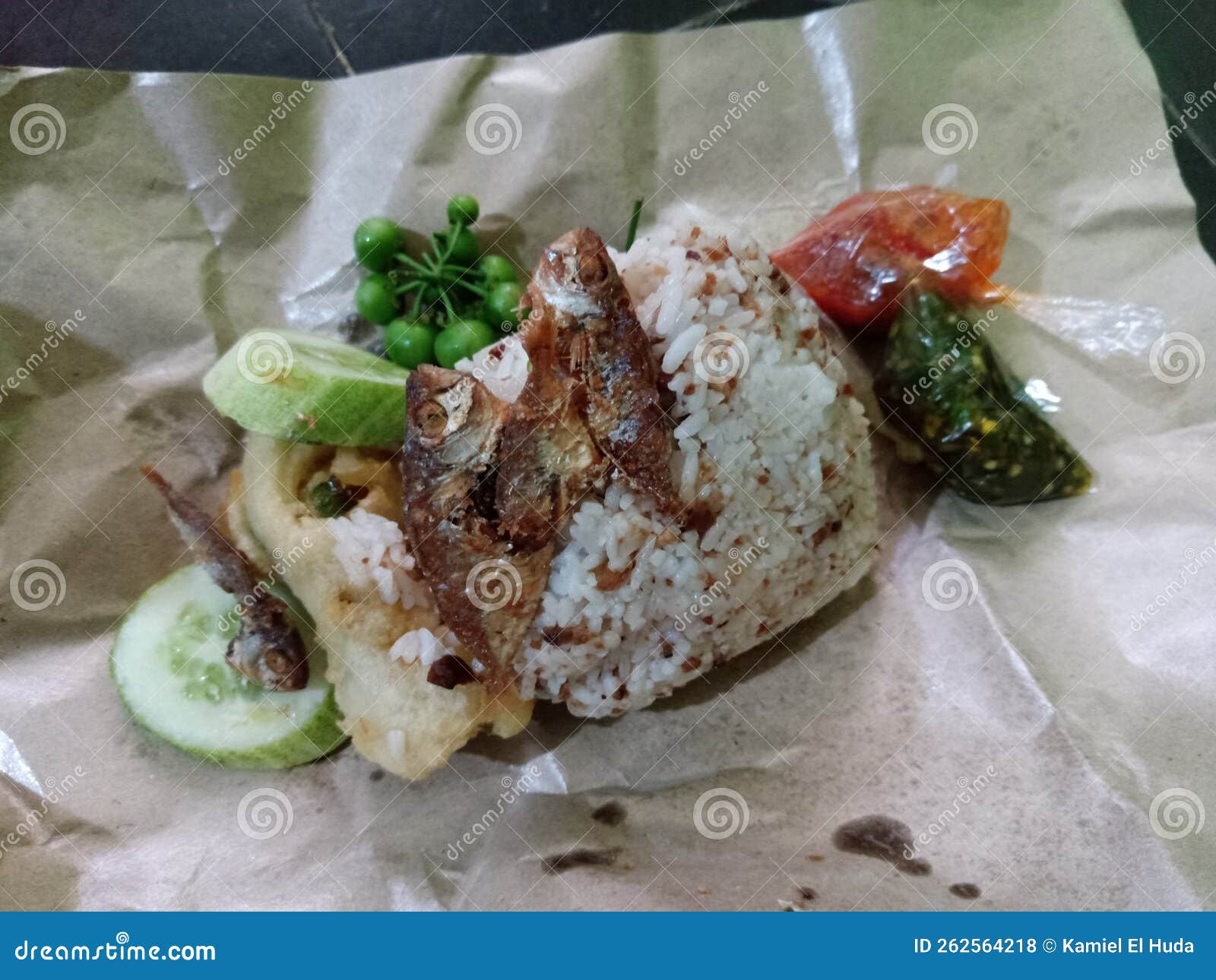 Tutug Oncom Rice Indonesian Food Stock Photo - Image of fish, dish ...