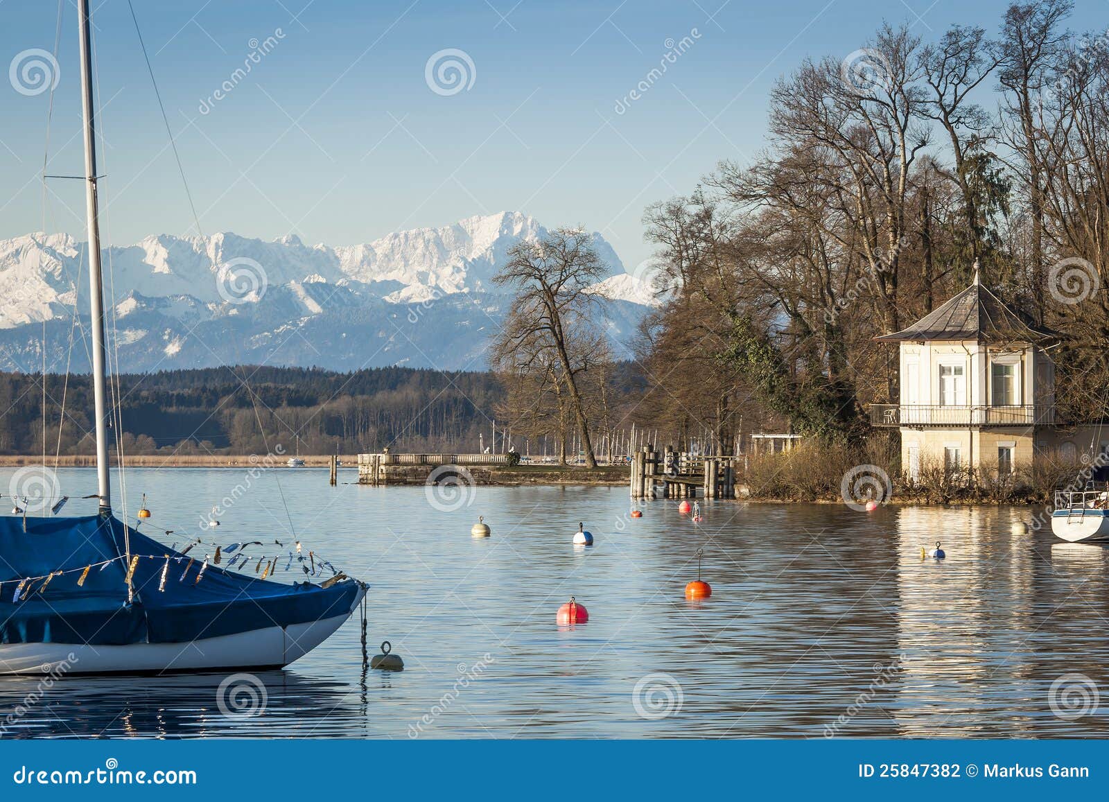 Tutzing at the lake stock photo. Image of coast, bench - 25847382