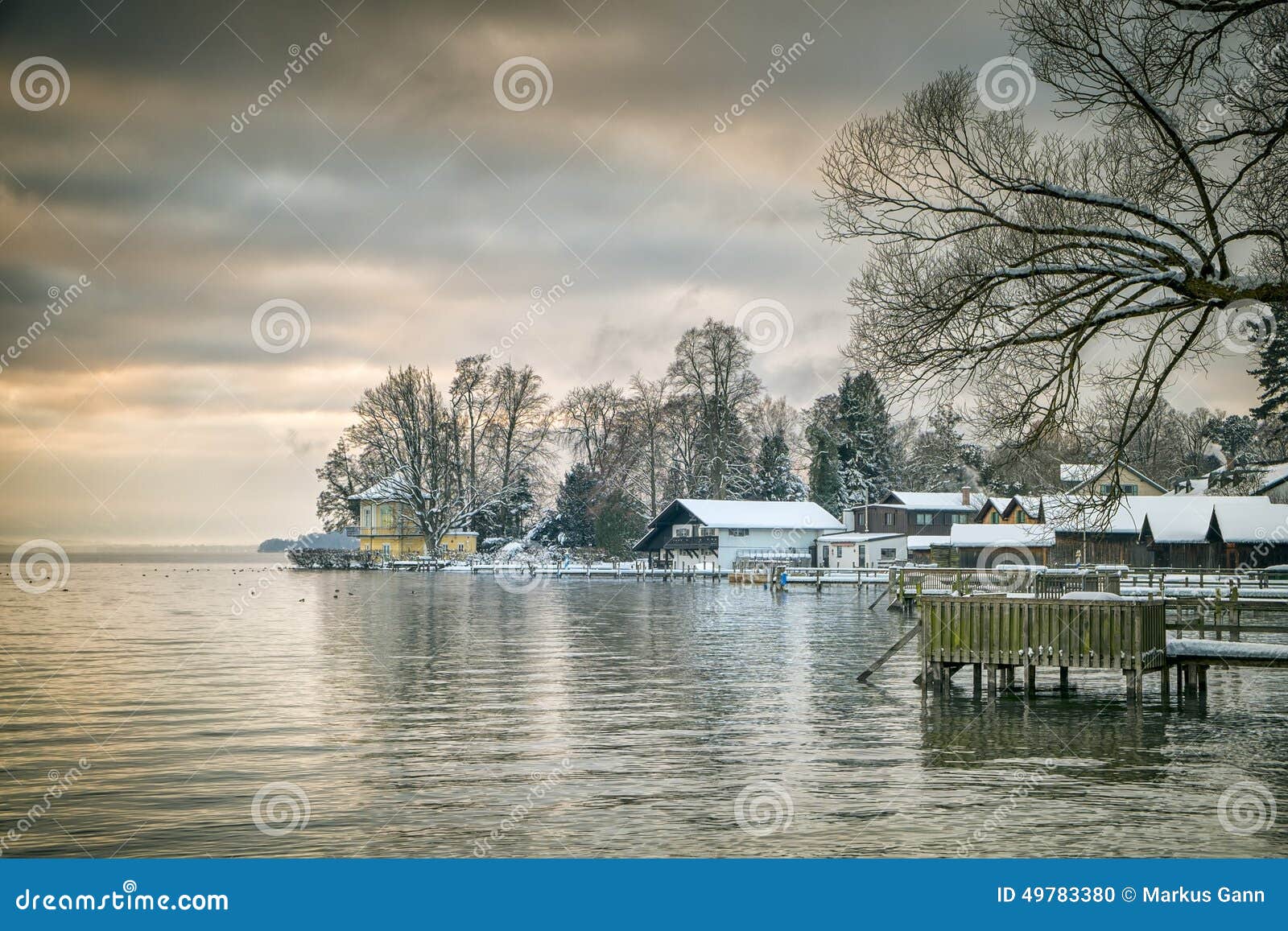 Tutzing winter stock photo. Image of snow, house, colorful - 49783380