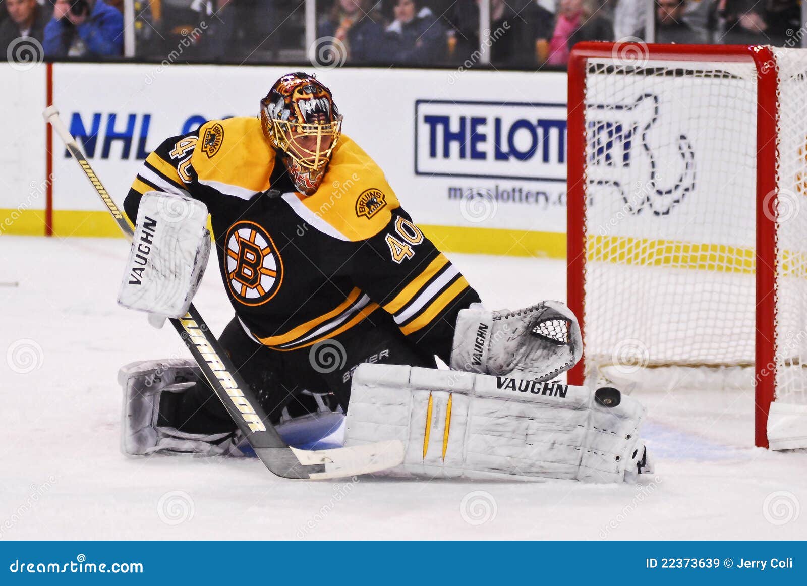 Tuukka Rask makes a save editorial stock image. Image of puck - 22373639