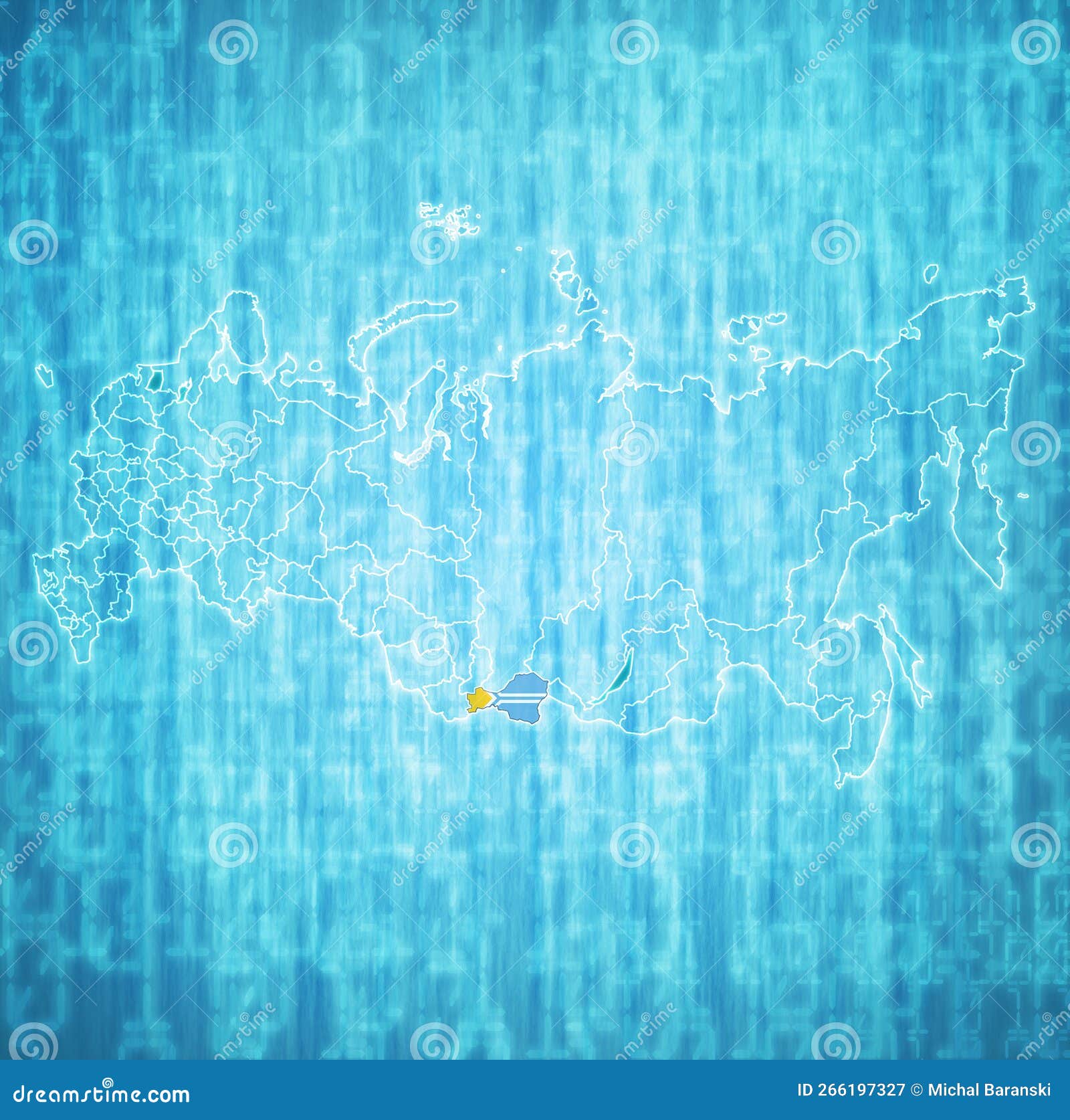 Tuva Oblast on Administration Map of Russia Stock Illustration ...