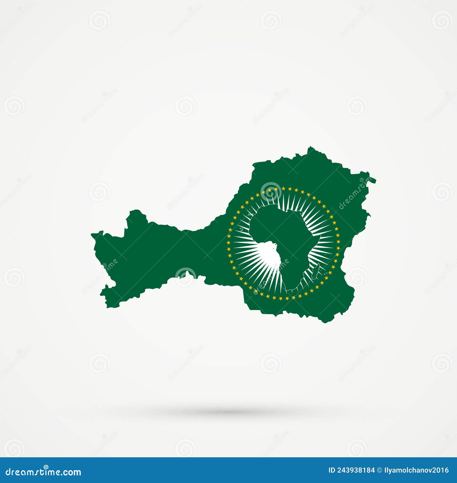 Tuva Republic Map in African Union AU Flag Colors, Editable Vector ...