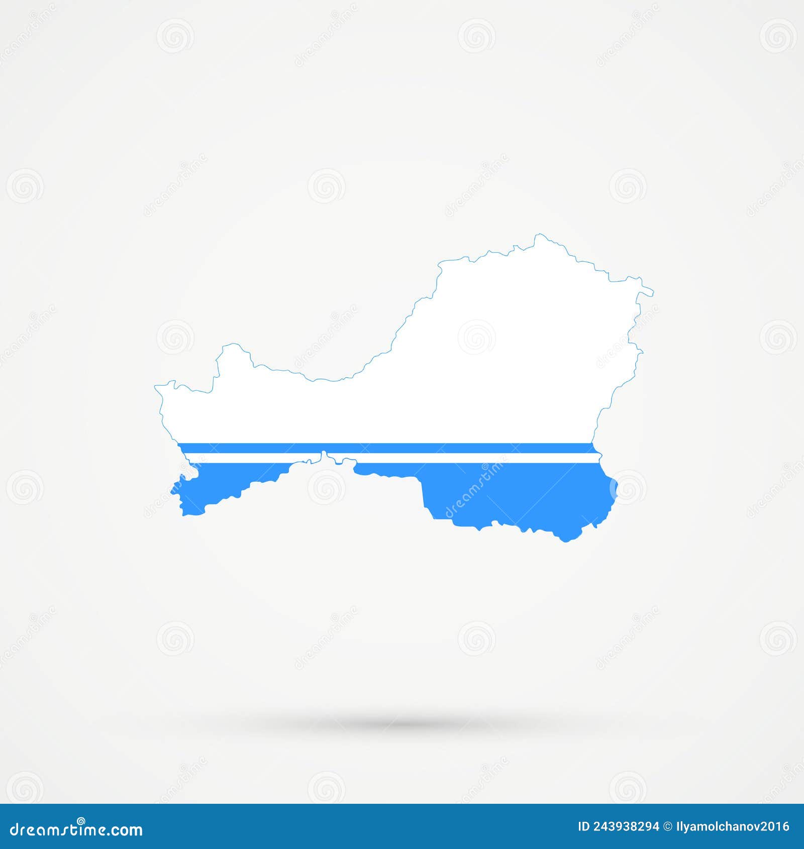Tuva Republic Map in Altai Republic Flag Colors, Editable Vector Stock ...