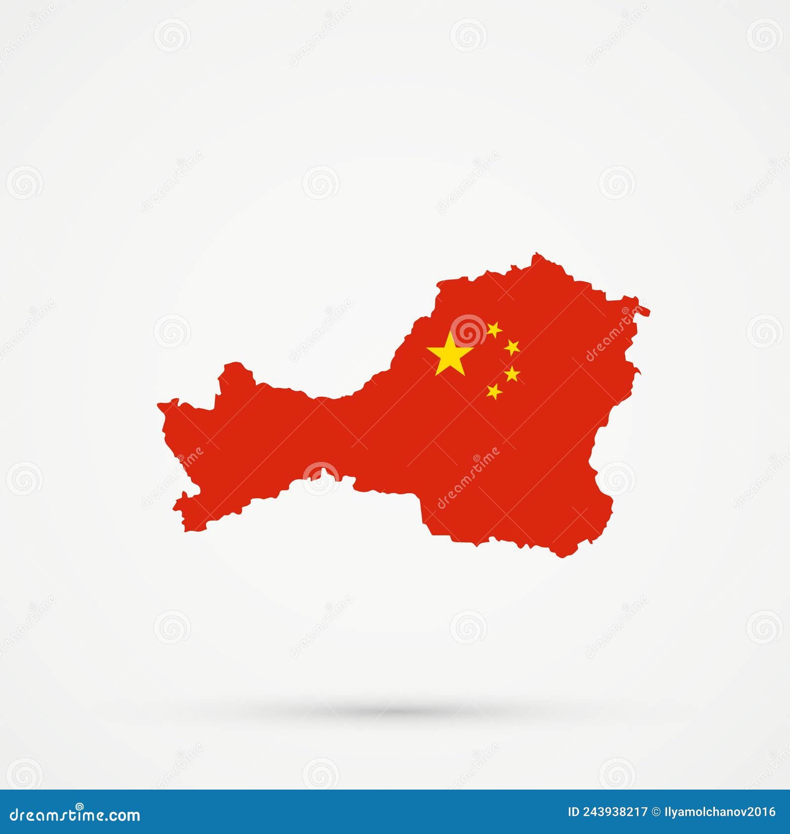 Tuva Republic Map in China Flag Colors, Editable Vector Stock ...