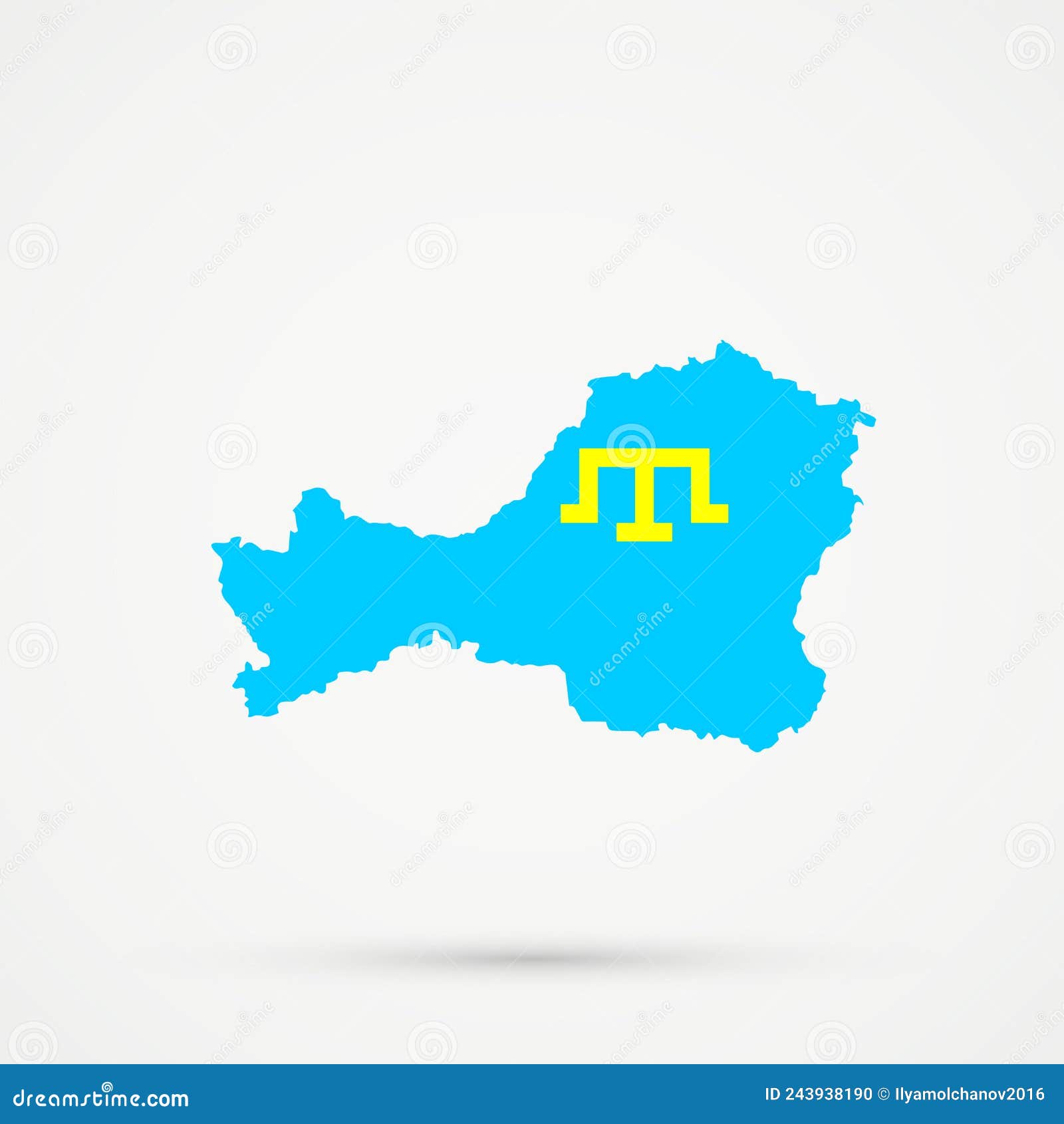 Tuva Republic Map in Crimean Tatars Flag Colors, Editable Vector Stock ...