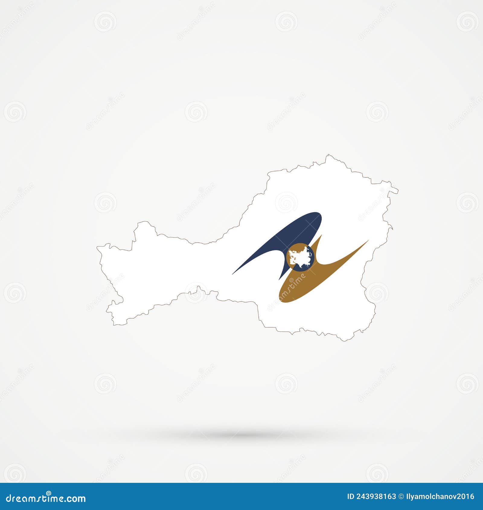 Tuva Republic Map in Eurasian Economic Union EAEU or EEU Flag Colors ...