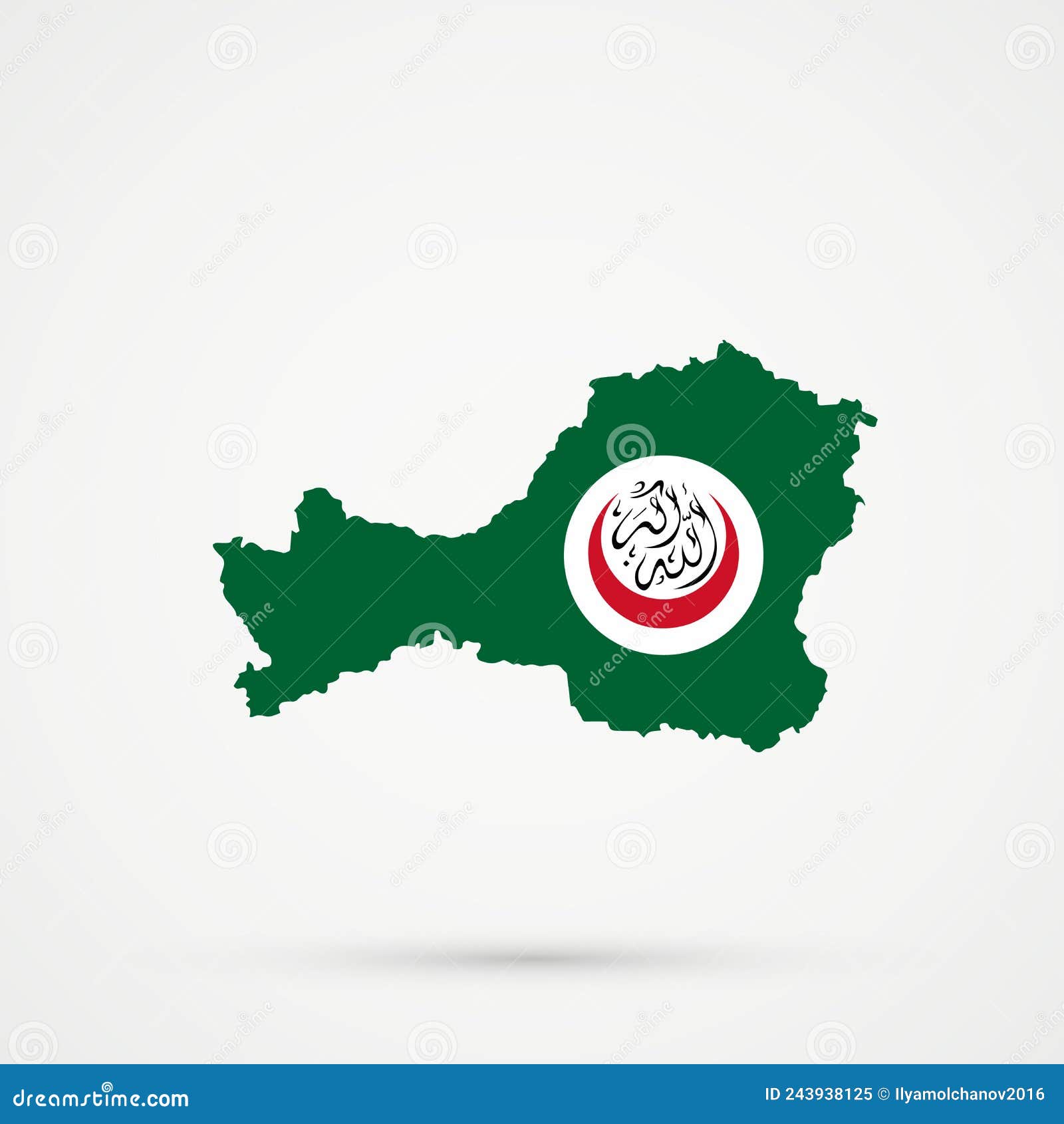 Tuva Republic Map in Organisation of Islamic Cooperation OIC Flag ...