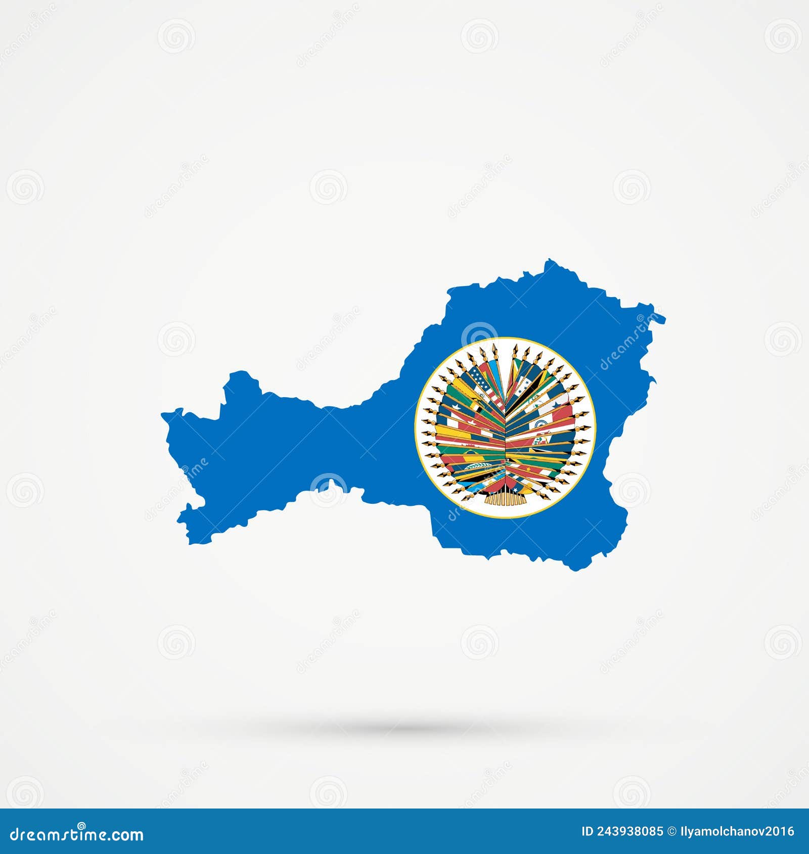 Tuva Republic Map in Organization of American States Flag Colors ...