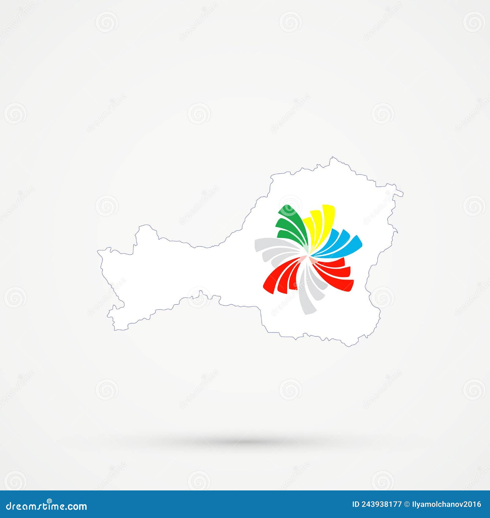 Tuva Republic Map in Pacific Alliance Flag Colors, Editable Vector ...
