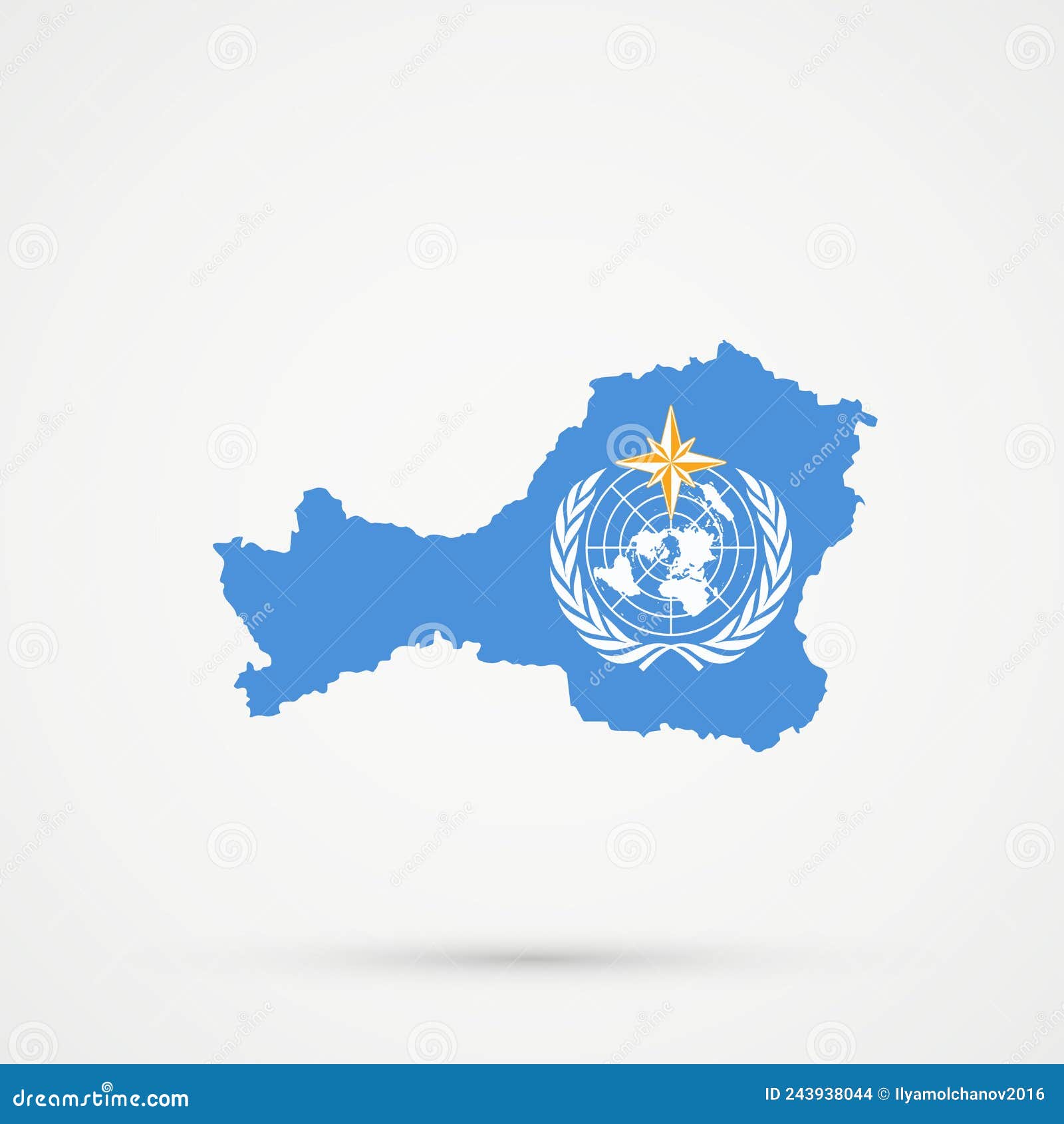 Tuva Republic Map in World Meteorological Organization WMO Flag Colors ...