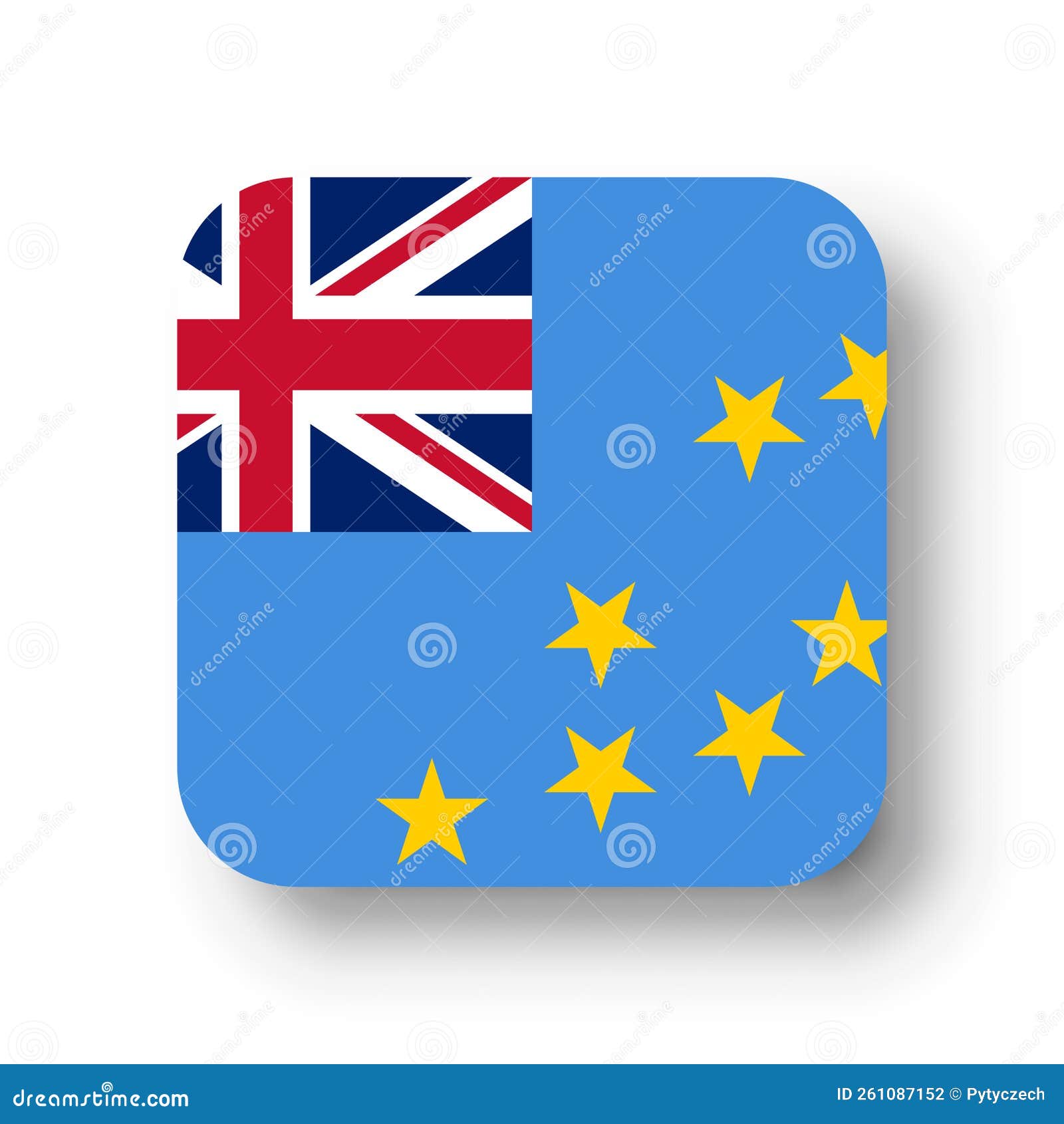 Rounded Square Vector Flag of Tuvalu Stock Vector - Illustration of ...