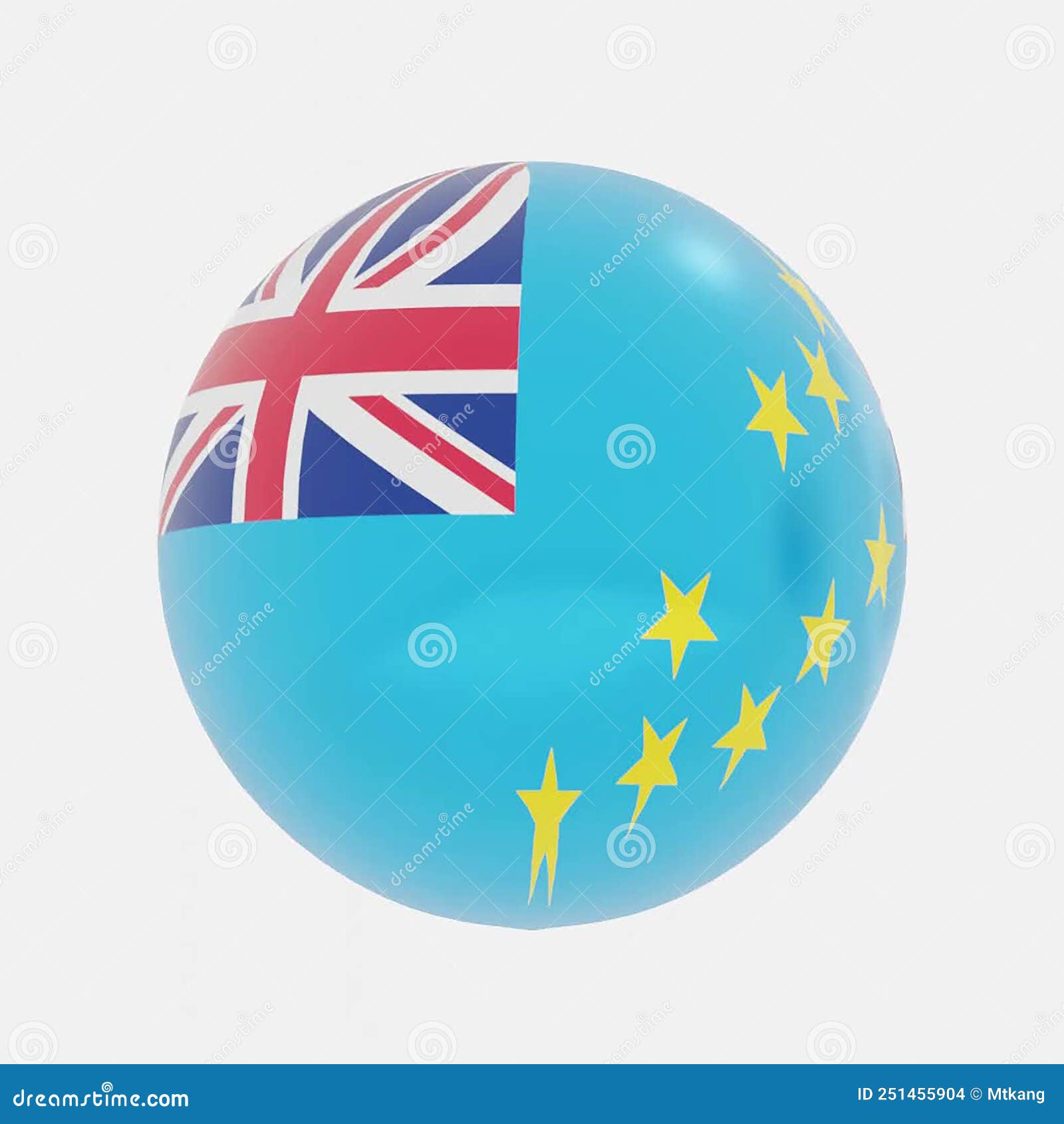 Tuvalu Flag Icon or Symbols Stock Illustration - Illustration of globe ...