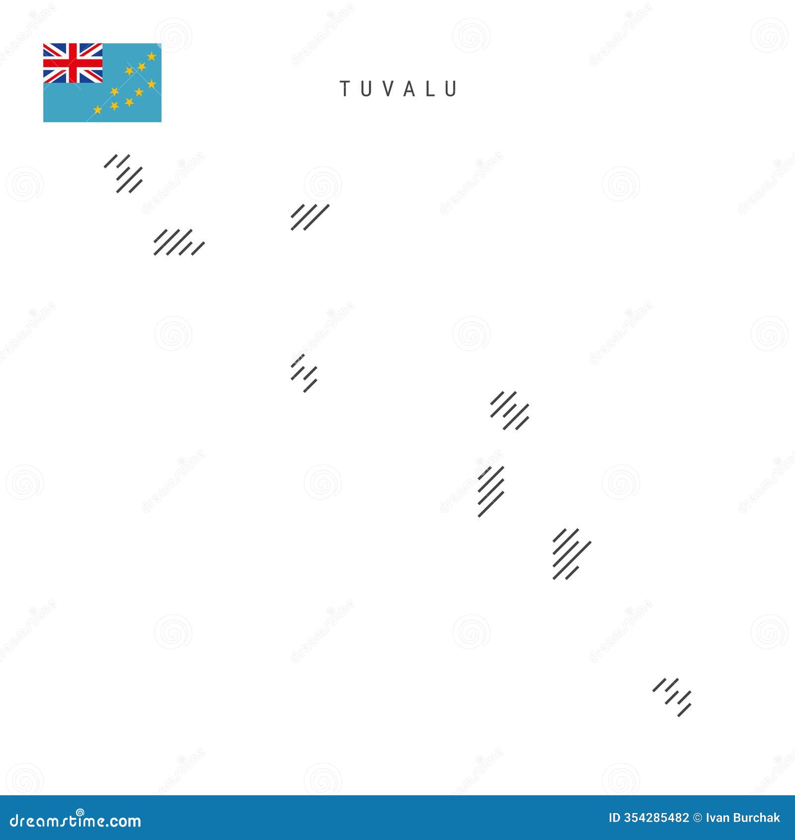 Tuvalu Map from Pattern of Black Slanted Parallel Lines. Flat Vector ...