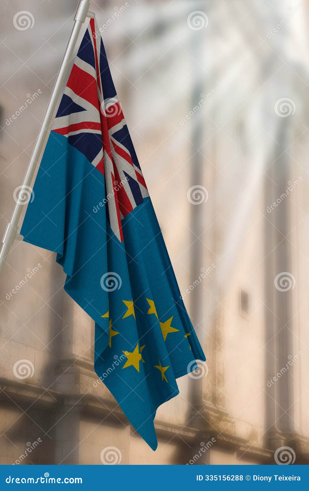 Tuvalu National Flag. Render 3D Stock Illustration - Illustration of ...