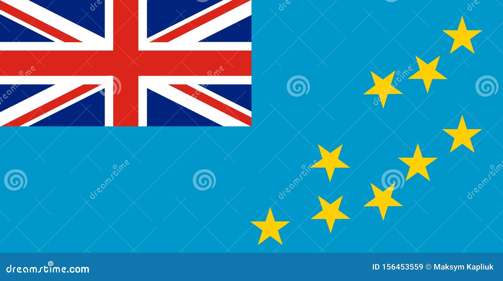 Tuvalu National Flag. Vector Illustration. Funafuti Stock Vector ...