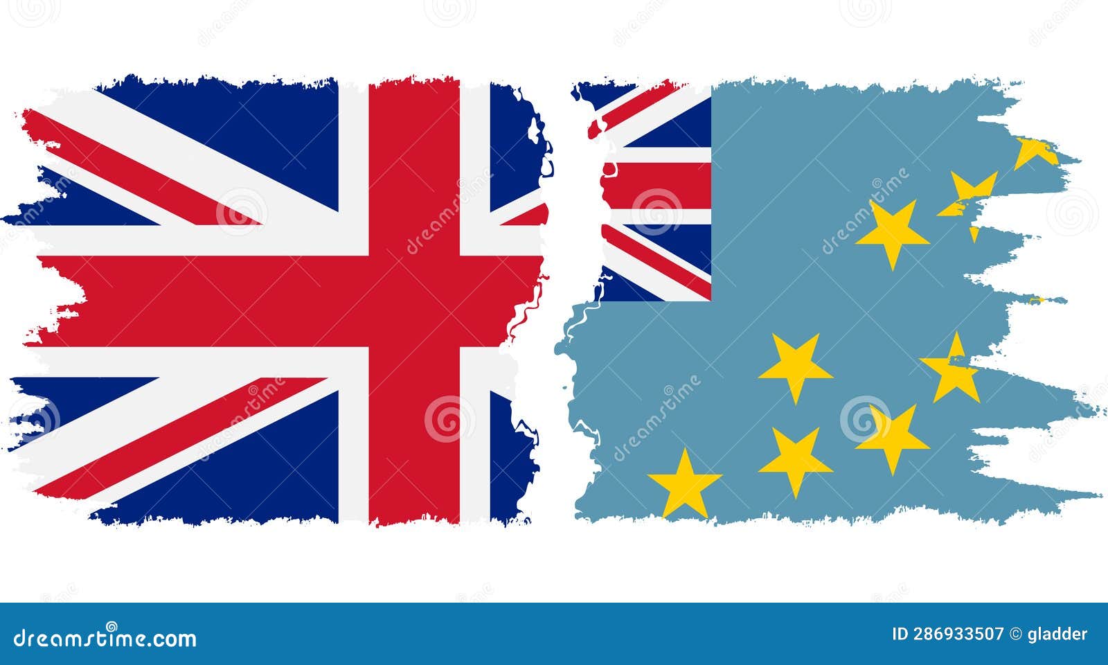 Tuvalu and UK Grunge Flags Connection Vector Stock Vector ...