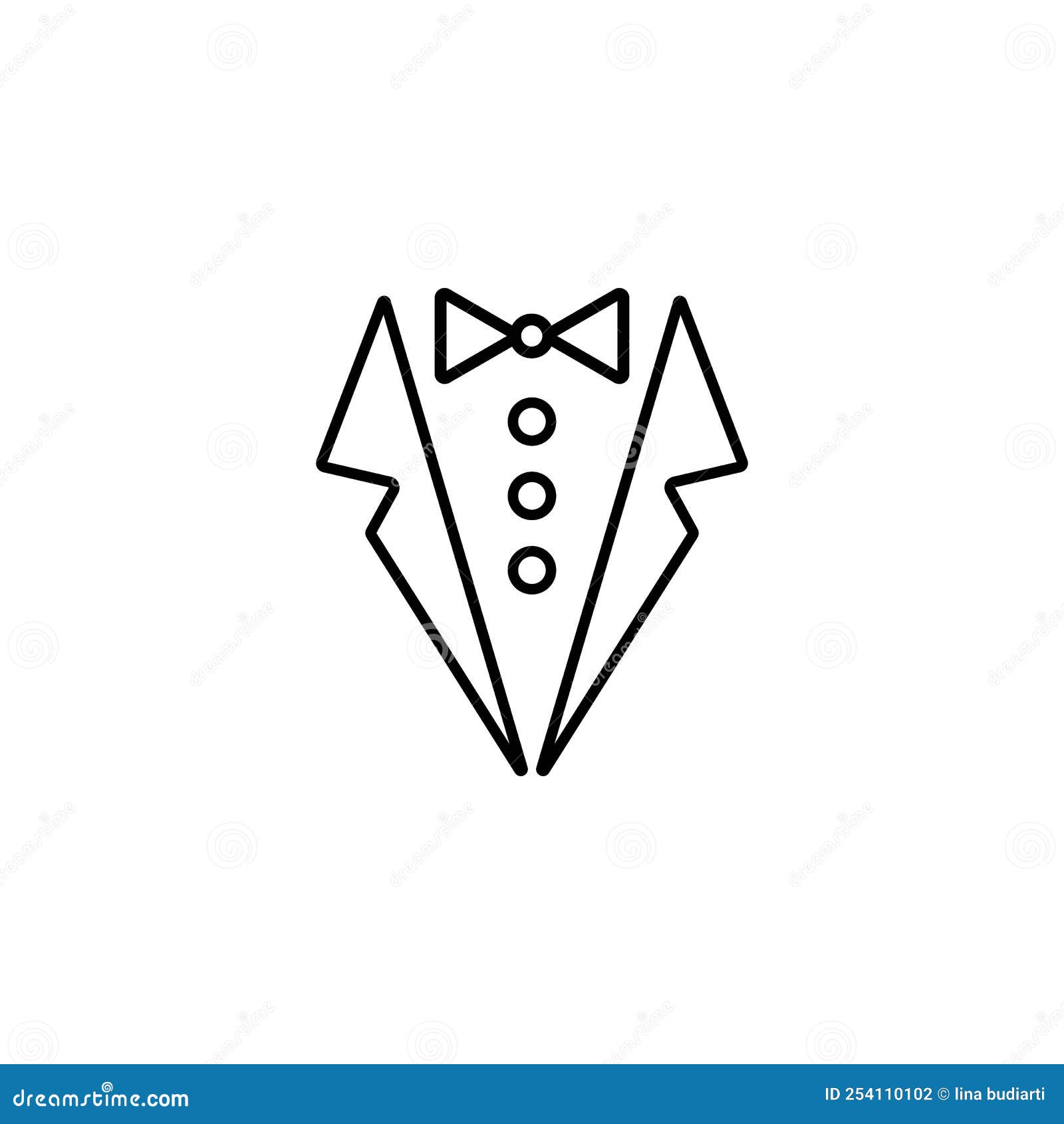 Tuxedo icon vector stock vector. Illustration of classic - 254110102