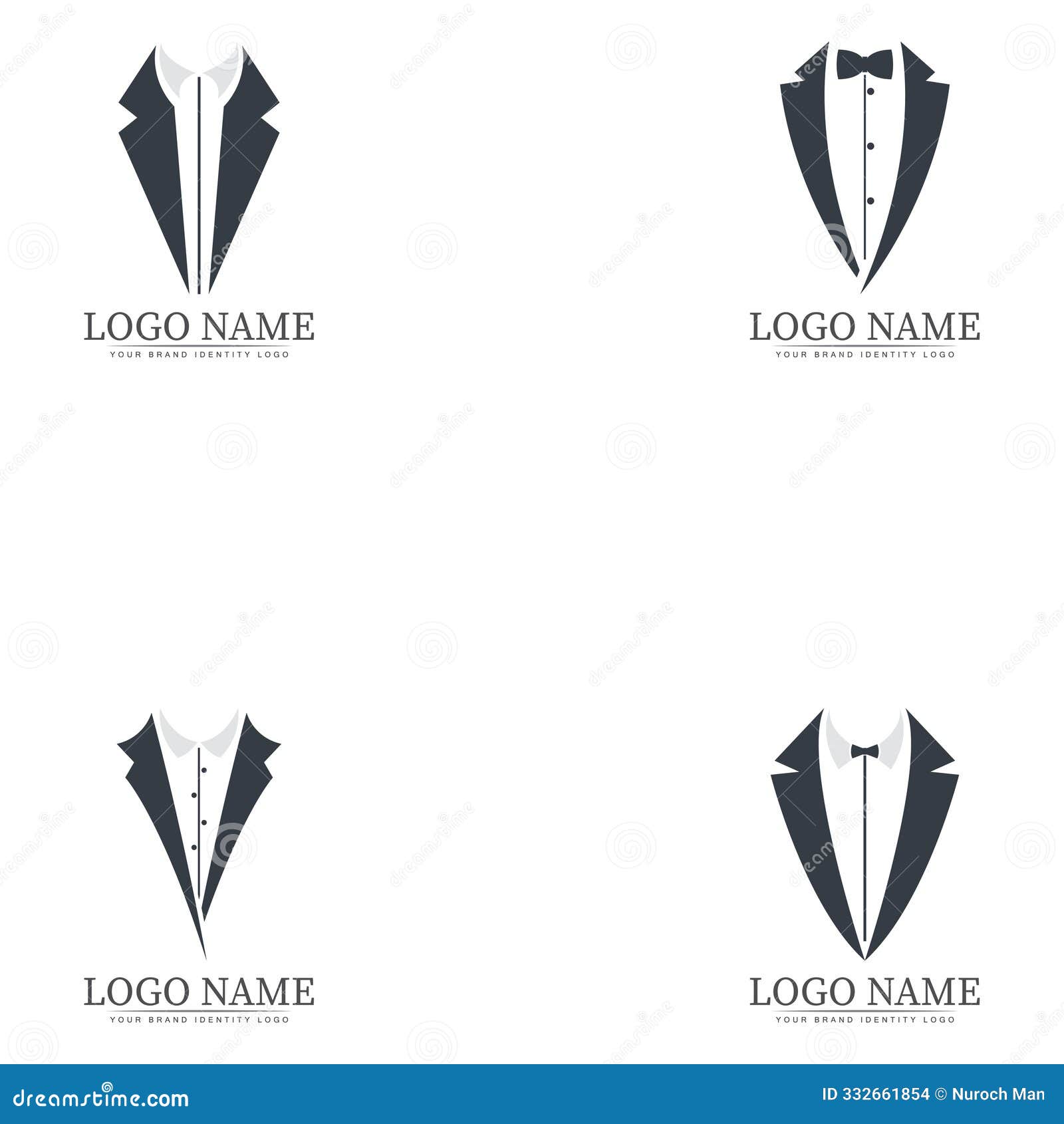 Tuxedo Man Logo And Symbols Black Icons Template Cartoon Vector ...