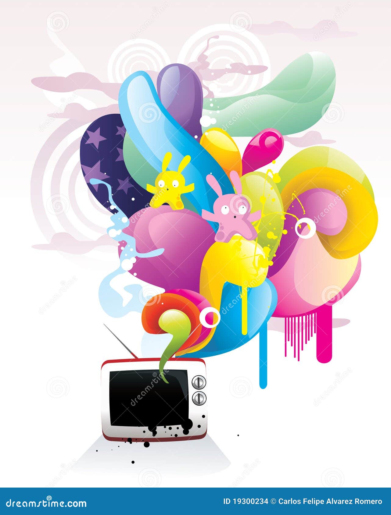 Tv abstract color stock vector. Illustration of decoration - 19300234