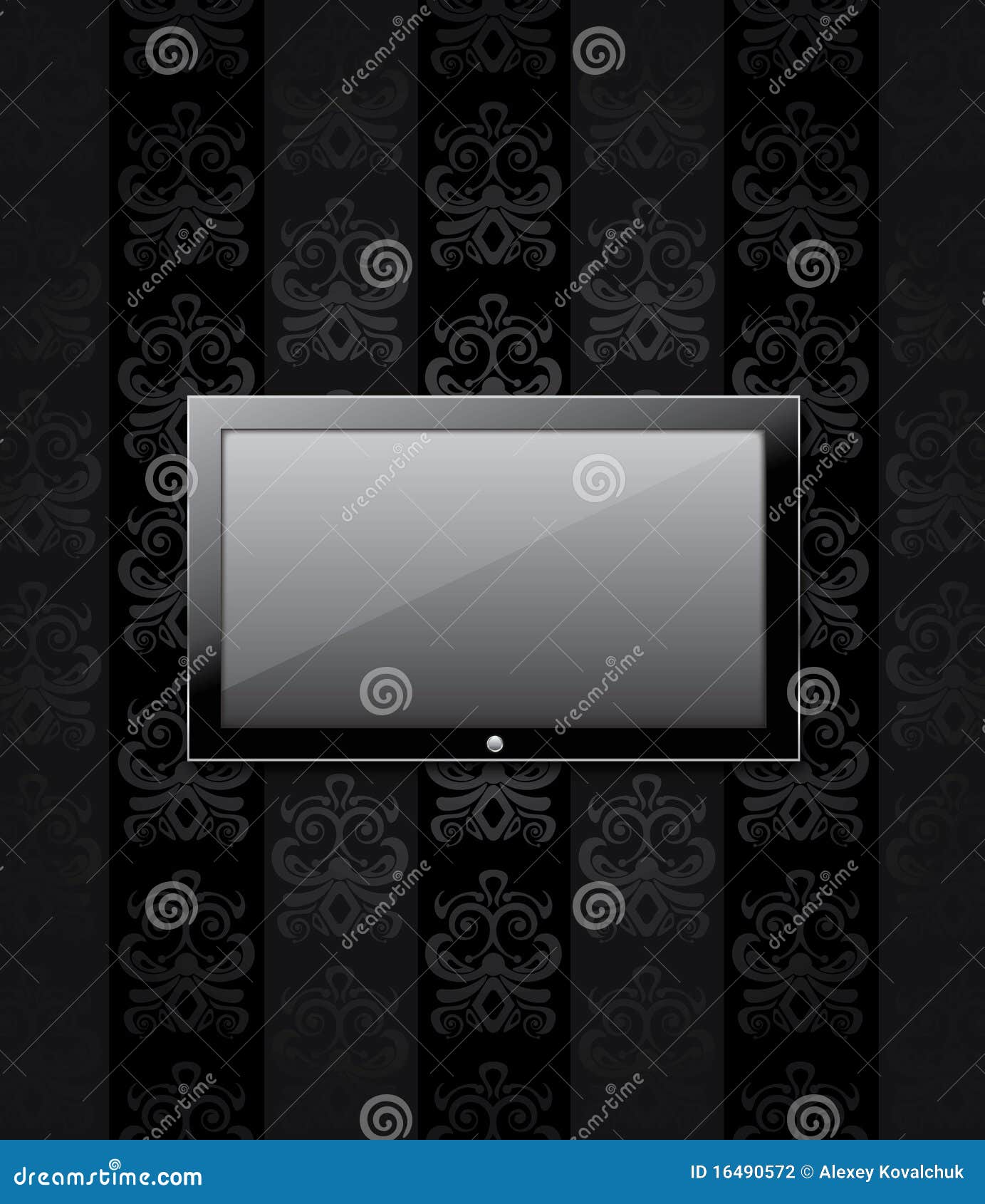 Tv on a Abstract Wallpaper Vector Stock Vector - Illustration of ornate ...