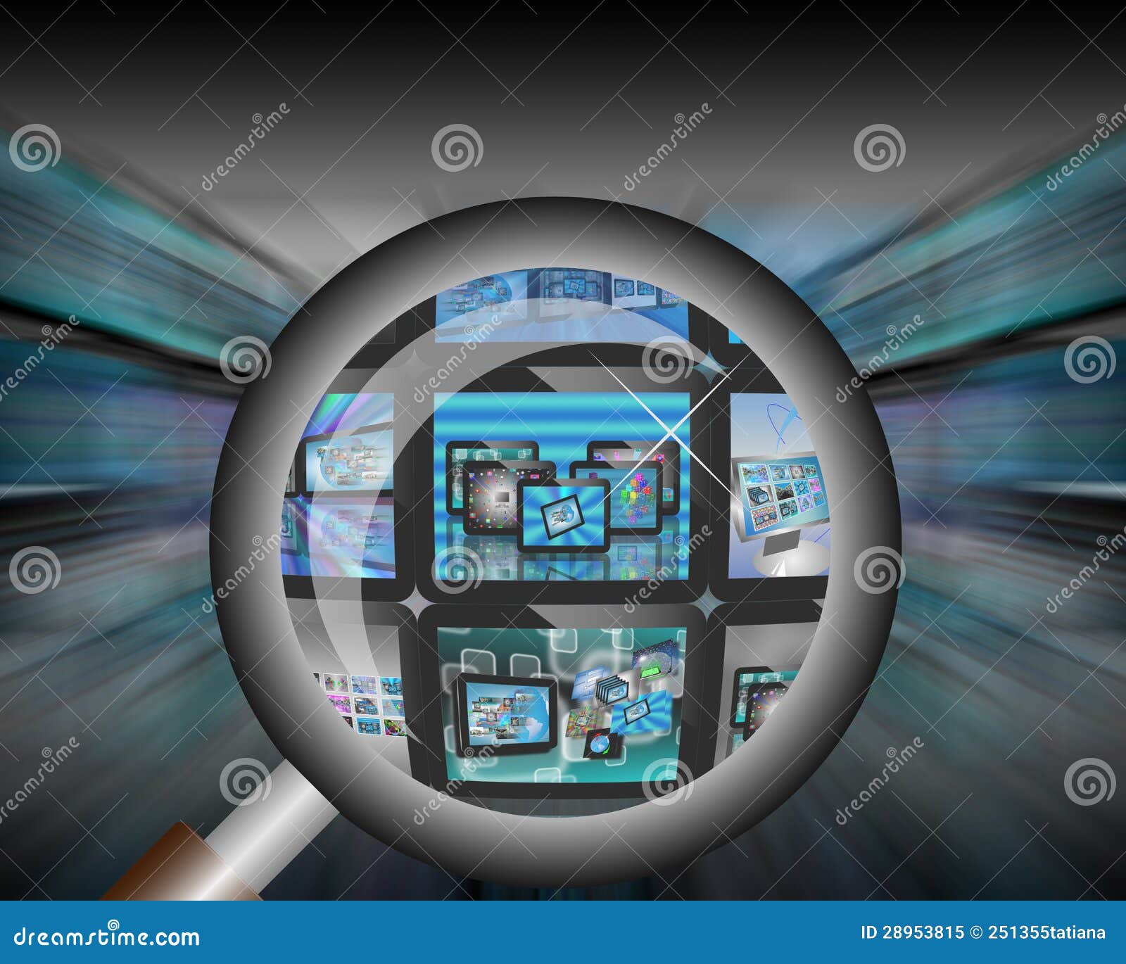TV abstraction stock illustration. Illustration of magnifier - 28953815