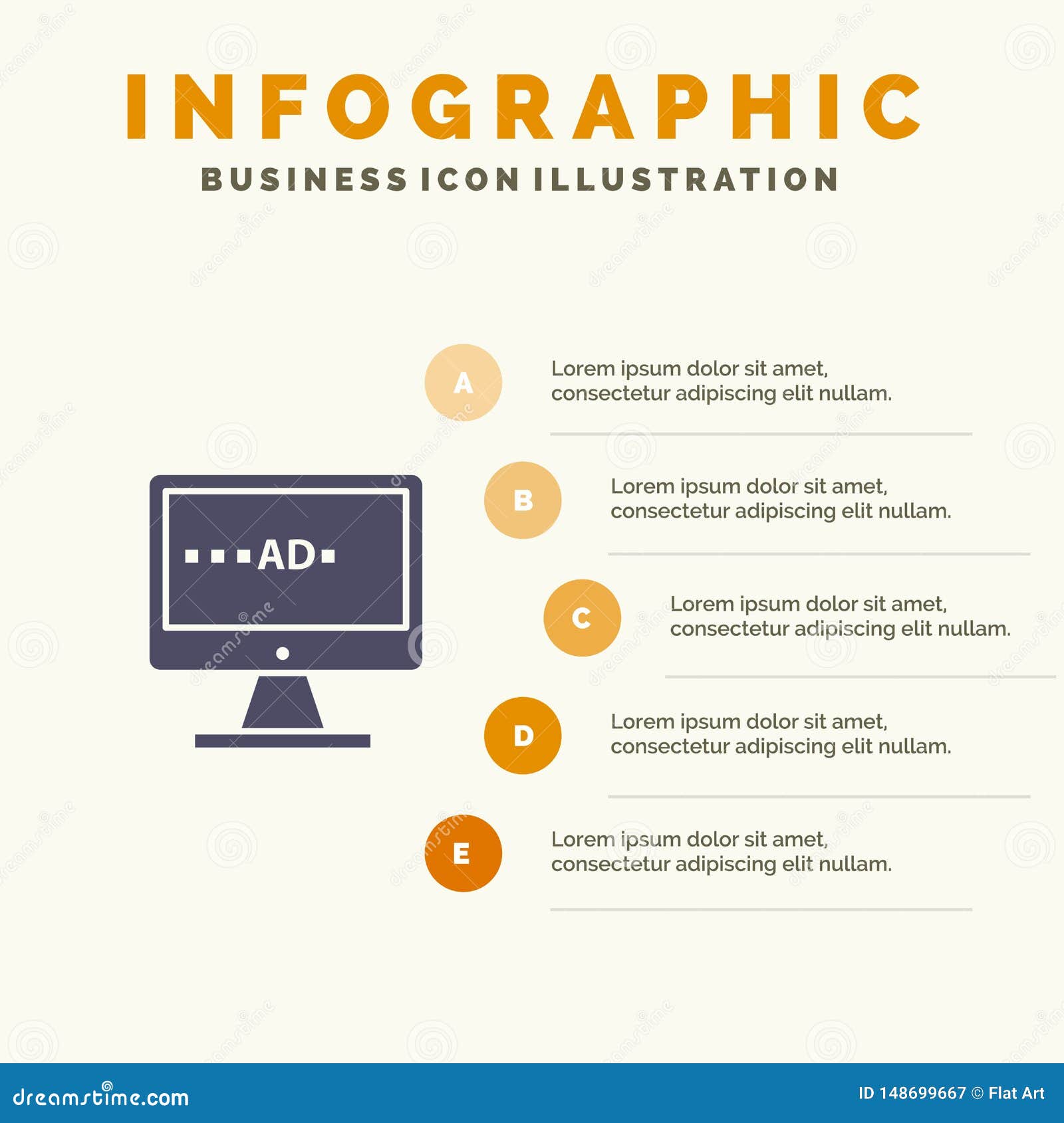 TV, Ad, Television, Screen, Lcd Solid Icon Infographics 5 Steps ...