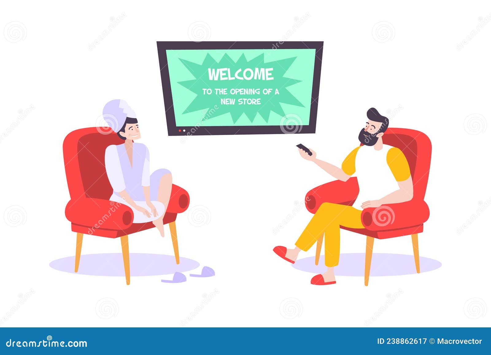 Tv Advertising Illustration Stock Vector - Illustration of clipart ...