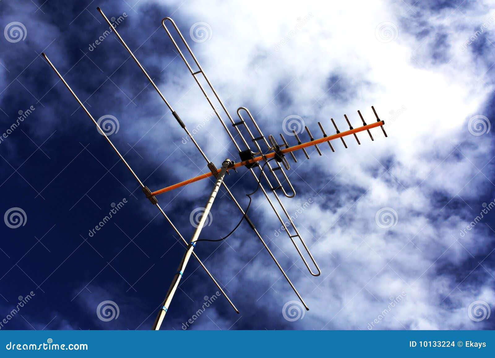 TV Aerial that is on a House Roof Stock Photo - Image of pole ...