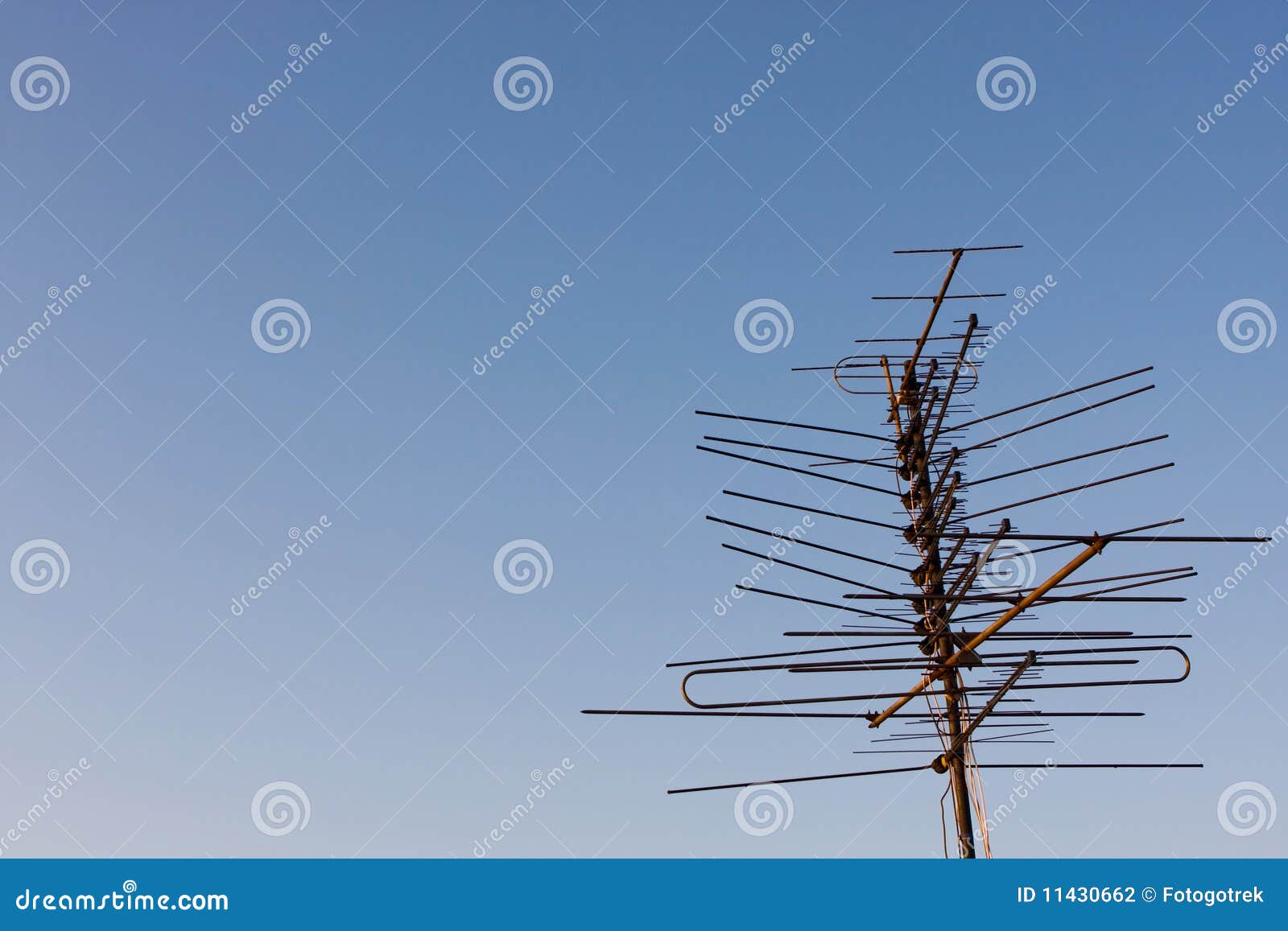 TV aerial on a rooftop stock photo. Image of blue, communication - 11430662