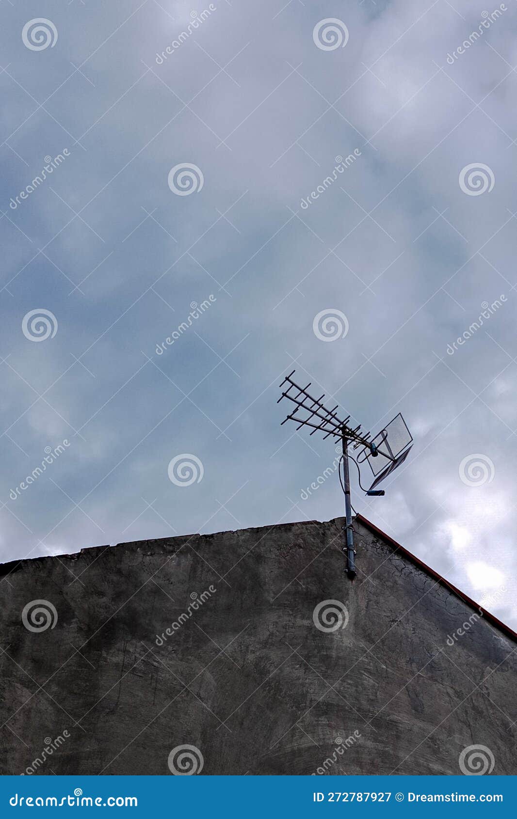 TV Antenna Mounted on the Wall of the House Stock Image - Image of ...