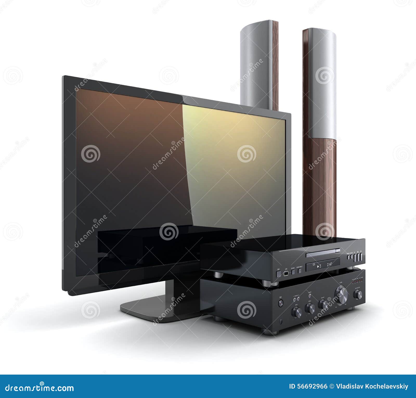 TV and audio system stock illustration. Illustration of modern - 56692966