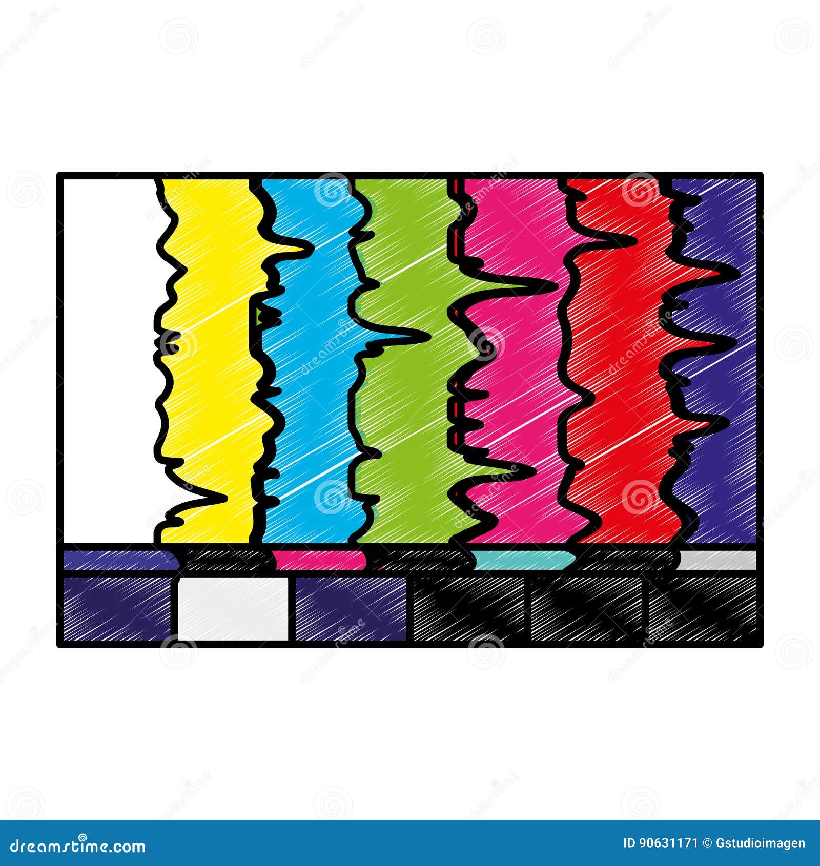 Tv with bad signal icon stock vector. Illustration of electric - 90631171
