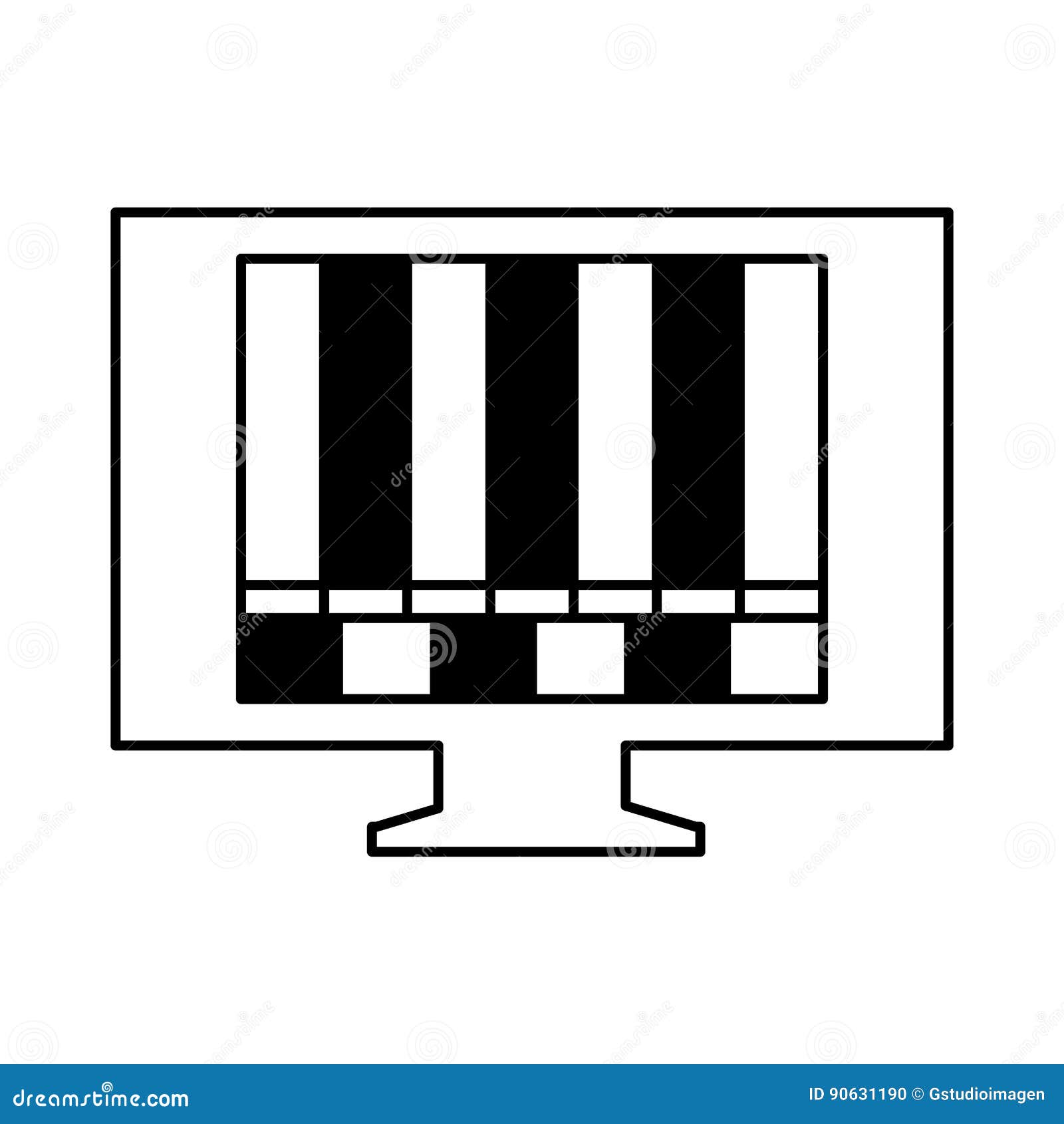 Tv with bad signal icon stock vector. Illustration of electric - 90631190