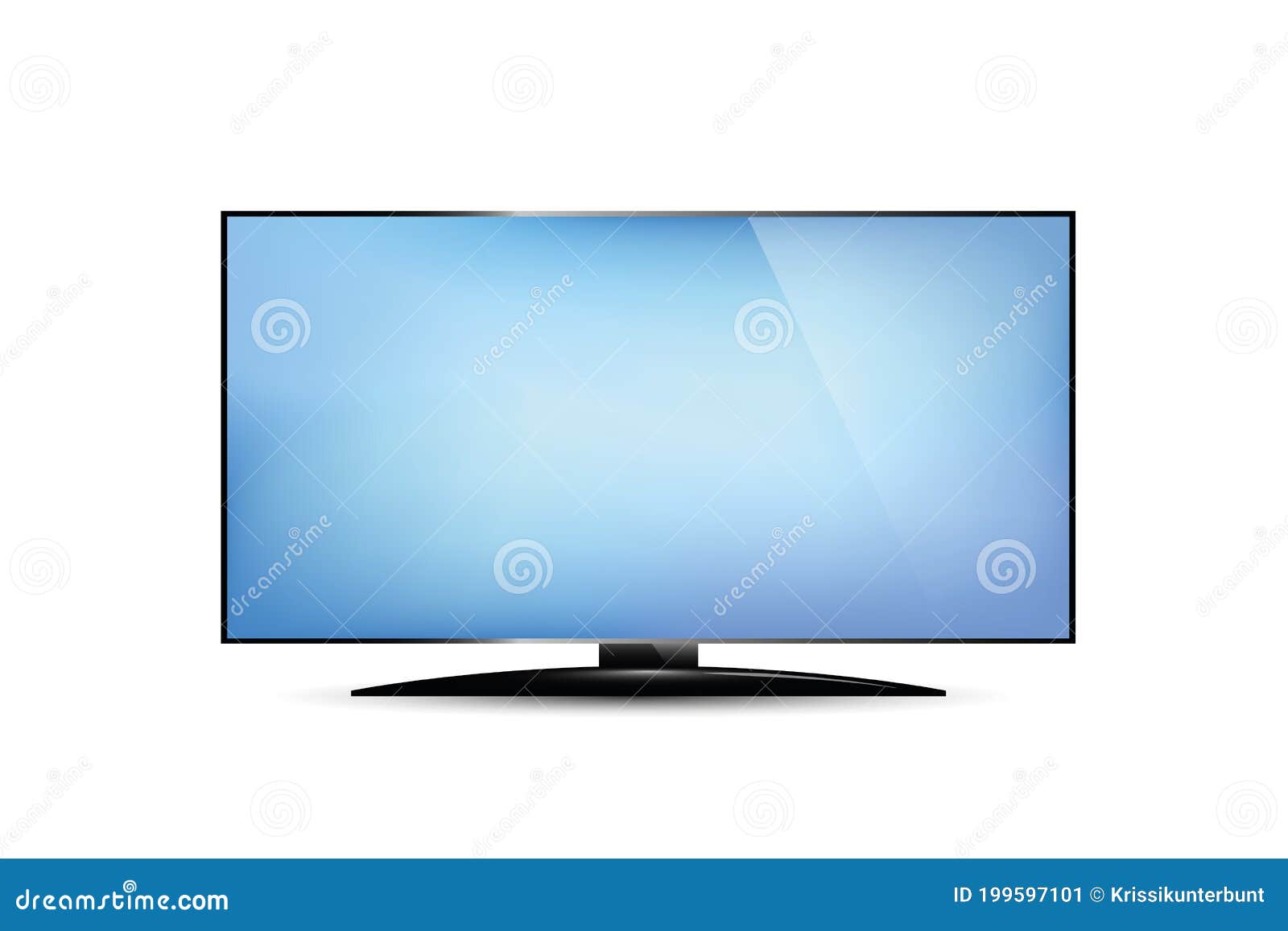 Tv with Blank Screen Isolated on White Stock Vector - Illustration of ...