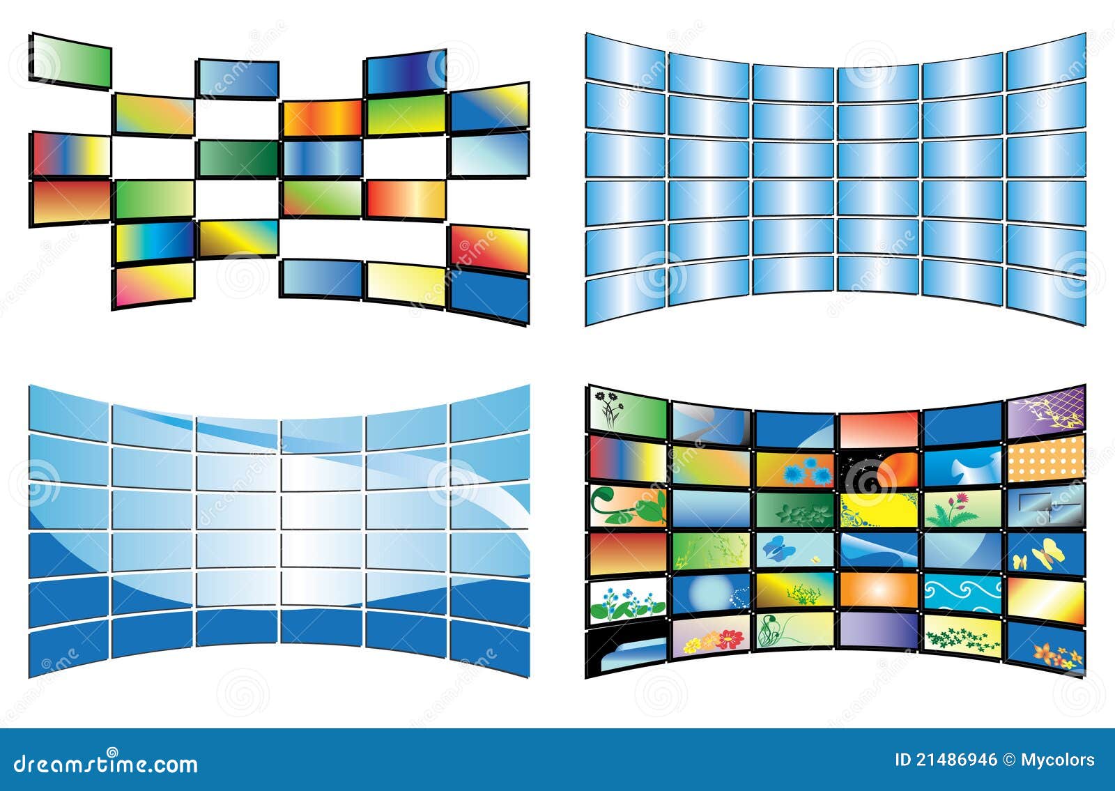 Tv Blue Monitors with Gradients - Vector Stock Vector - Illustration of ...